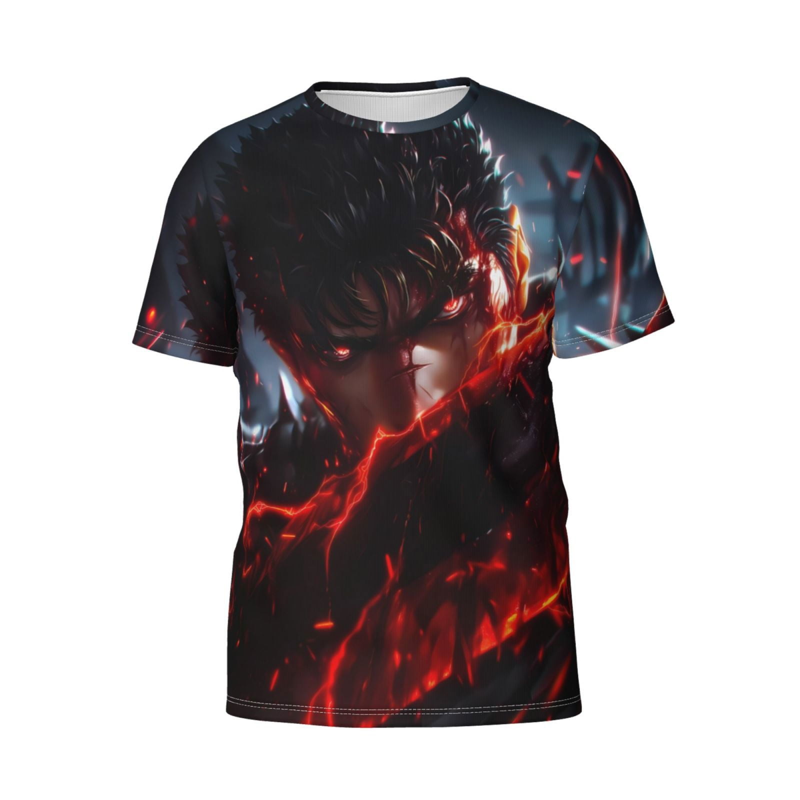 Anime 3d Graphic Mens Womens Short Sleeve Crew T-Shirt BERSERK Guts ...