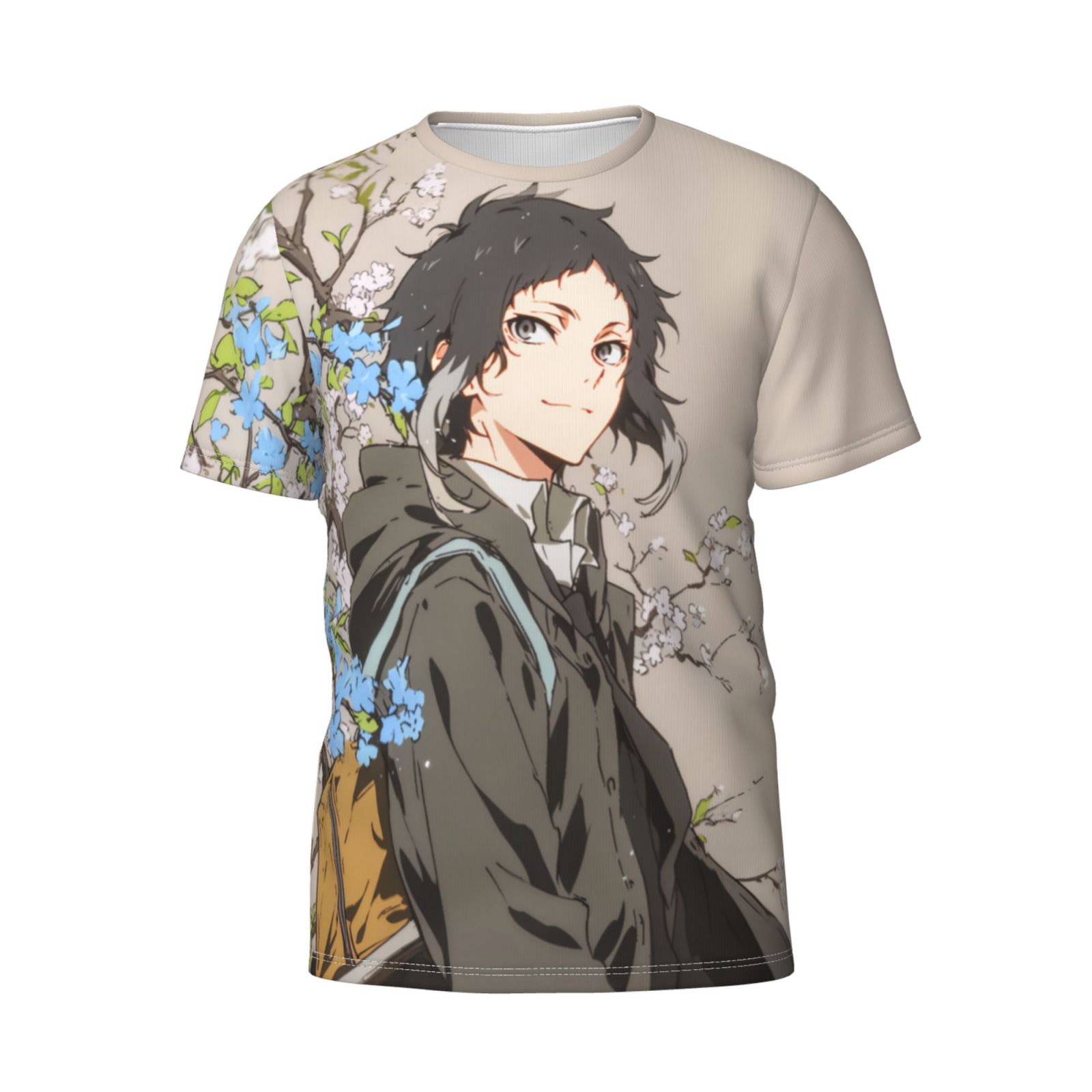 Anime 3d Graphic Mens Womens Short Sleeve Crew T-Shirt Bungou Stray ...