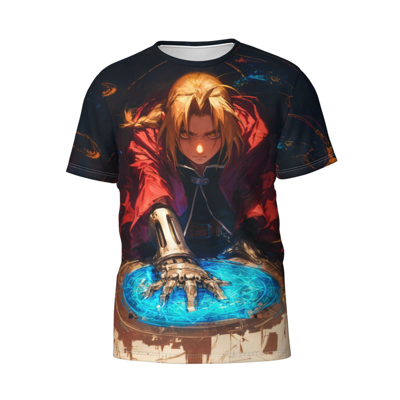 Anime 3d Graphic Mens Womens Short Sleeve Crew T-Shirt Fullmetal ...