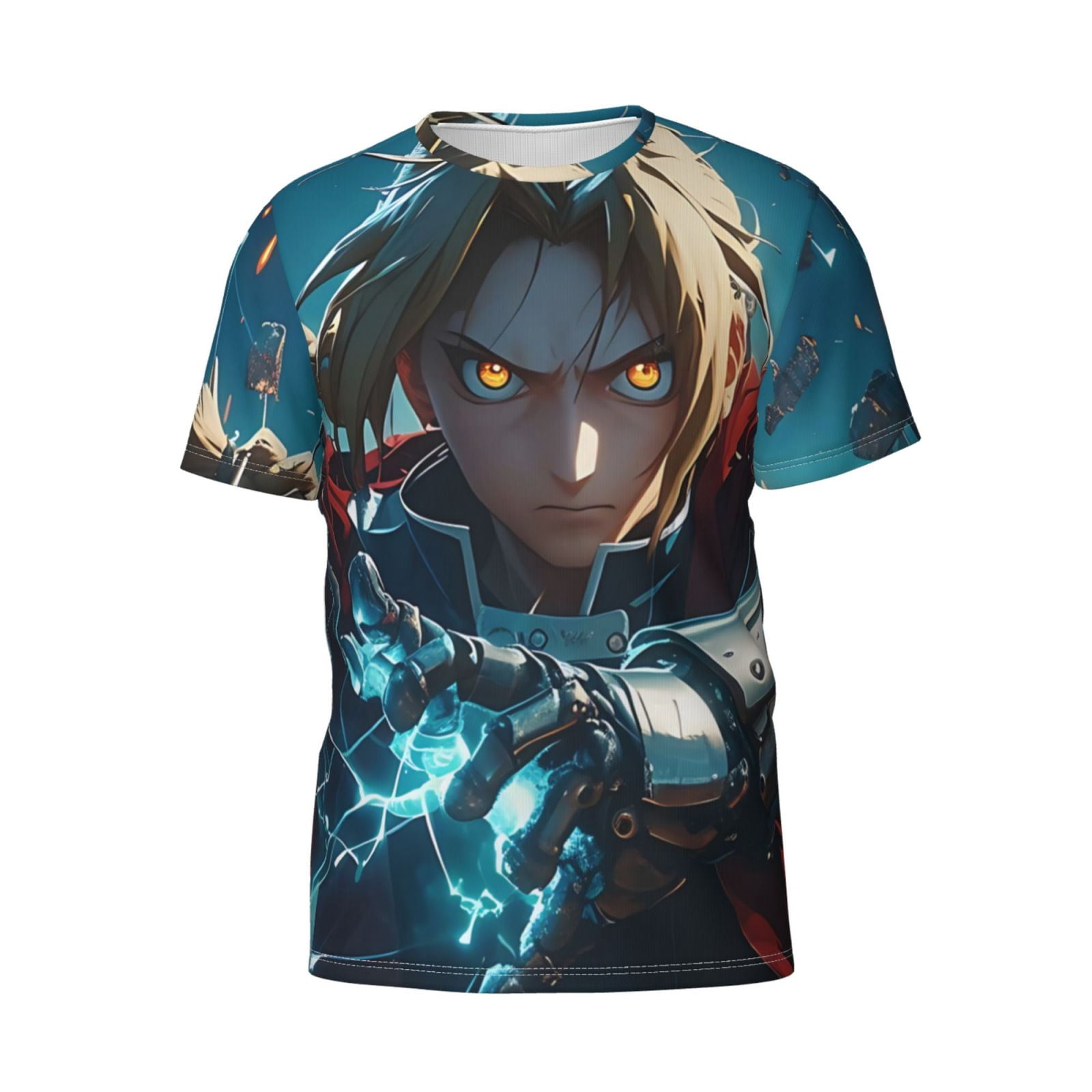 Anime 3d Graphic Mens Womens Short Sleeve Crew T-Shirt Fullmetal ...
