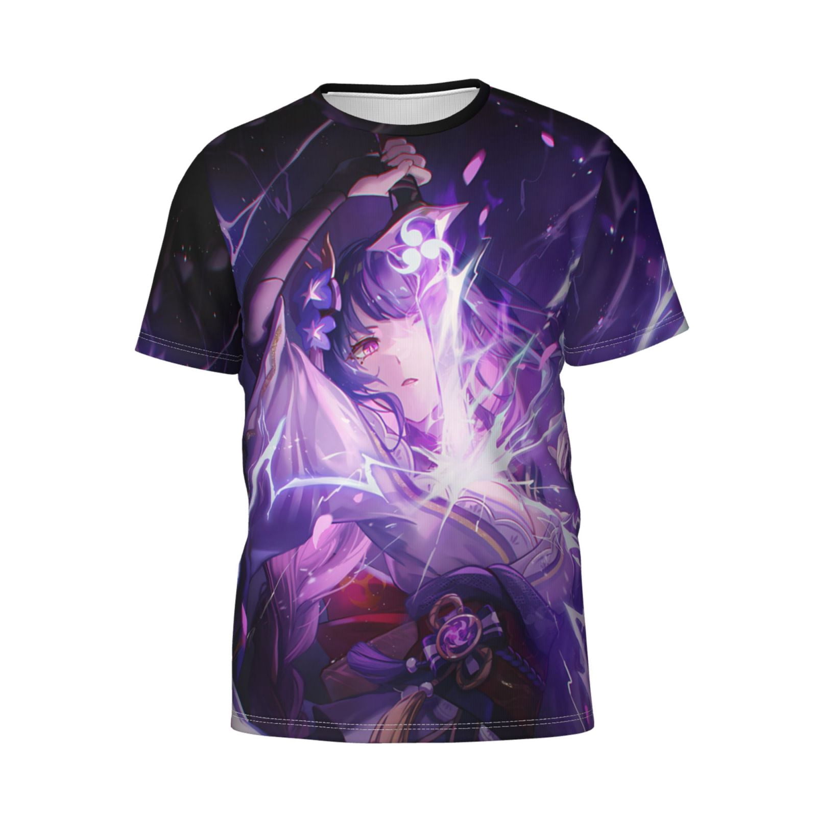 Anime 3d Graphic Mens Womens Short Sleeve Crew T-Shirt Genshin Impact ...