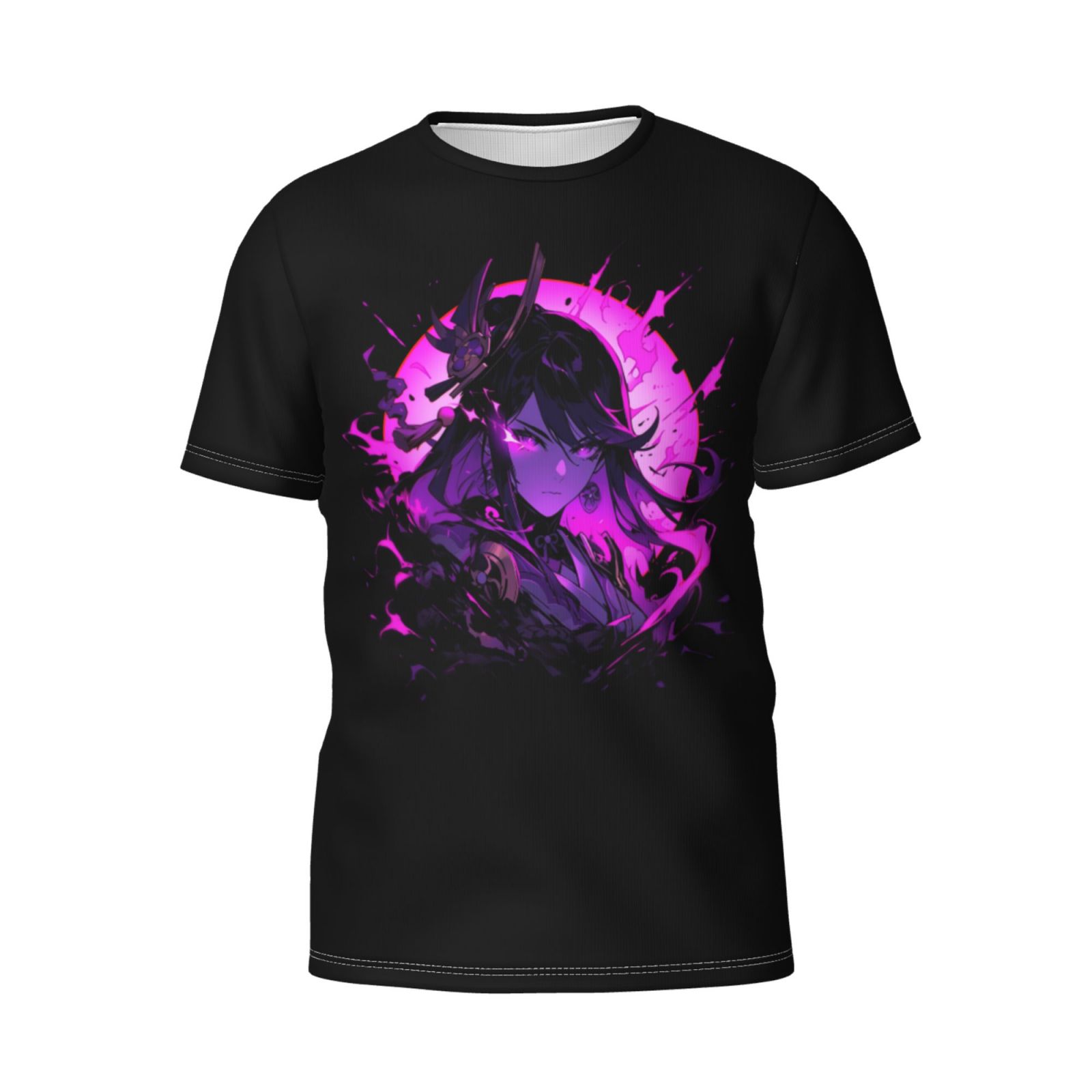 Anime 3d Graphic Mens Womens Short Sleeve Crew T-Shirt Genshin Impact ...