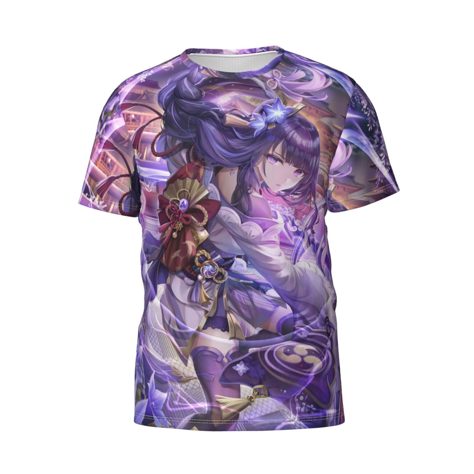 Anime 3d Graphic Mens Womens Short Sleeve Crew T-Shirt Genshin Impact ...