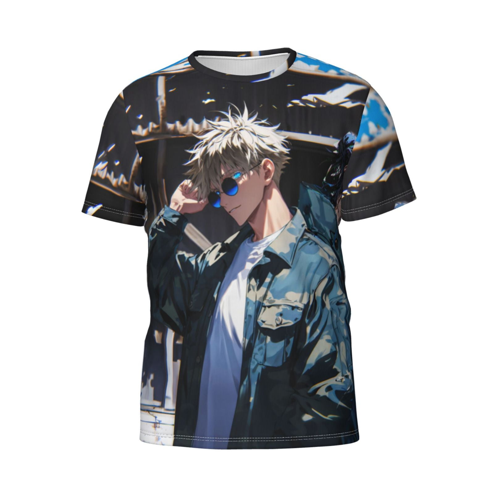 Anime 3d Graphic Mens Womens Short Sleeve Crew T-Shirt Gojo Satoru Geto ...