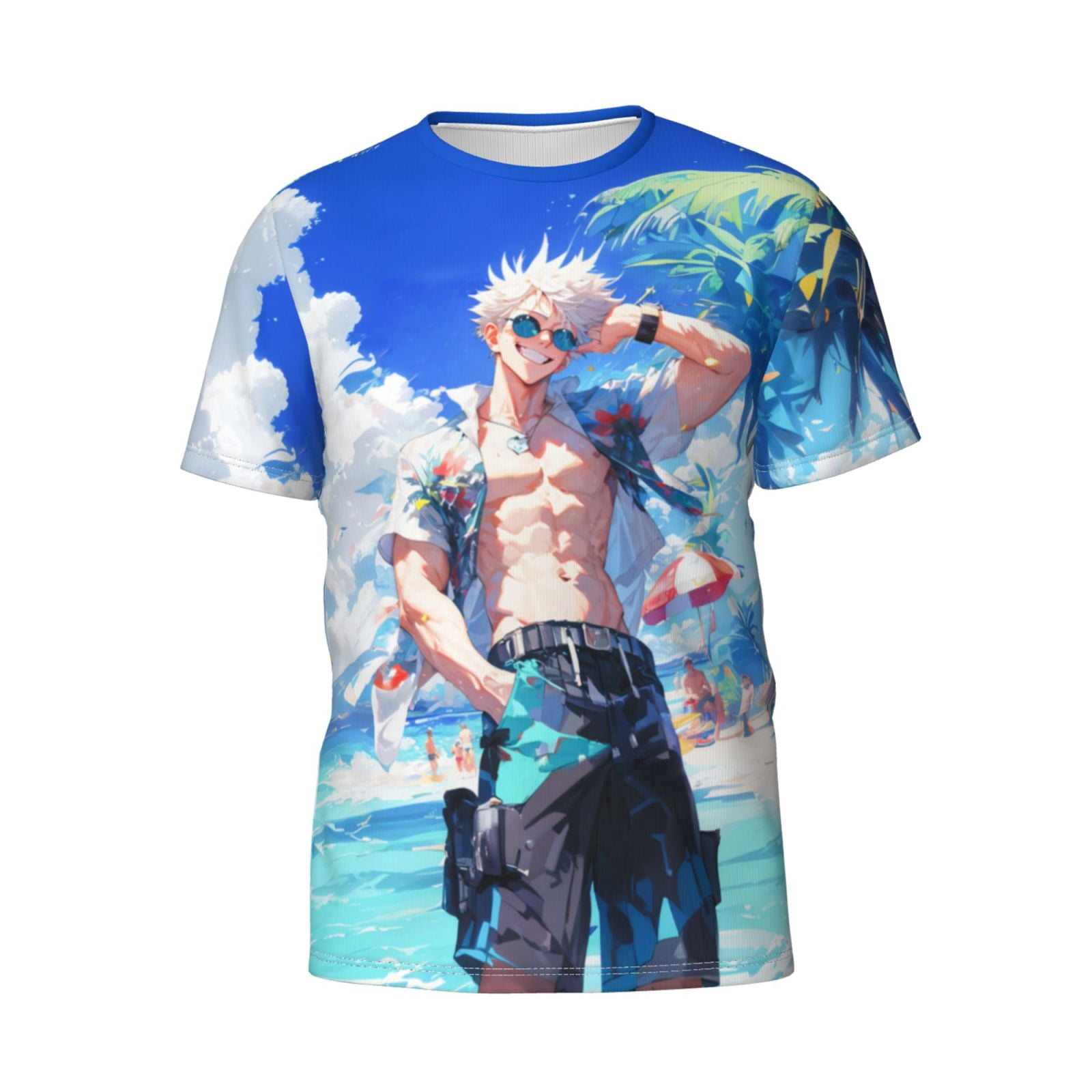 Anime 3d Graphic Mens Womens Short Sleeve Crew T-Shirt Gojo Satoru ...