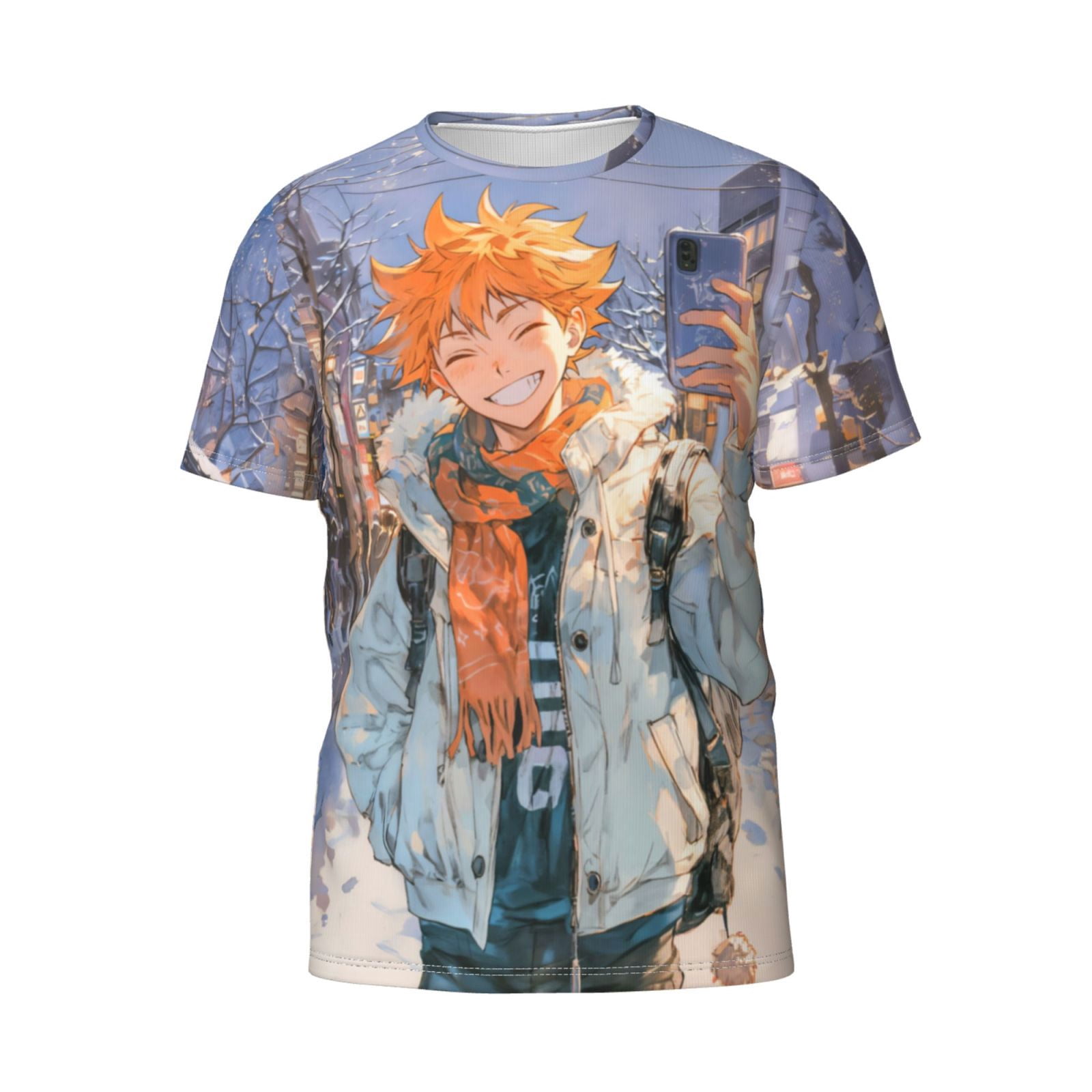 Anime 3d Graphic Mens Womens Short Sleeve Crew T-Shirt Haikyuu Hinata ...