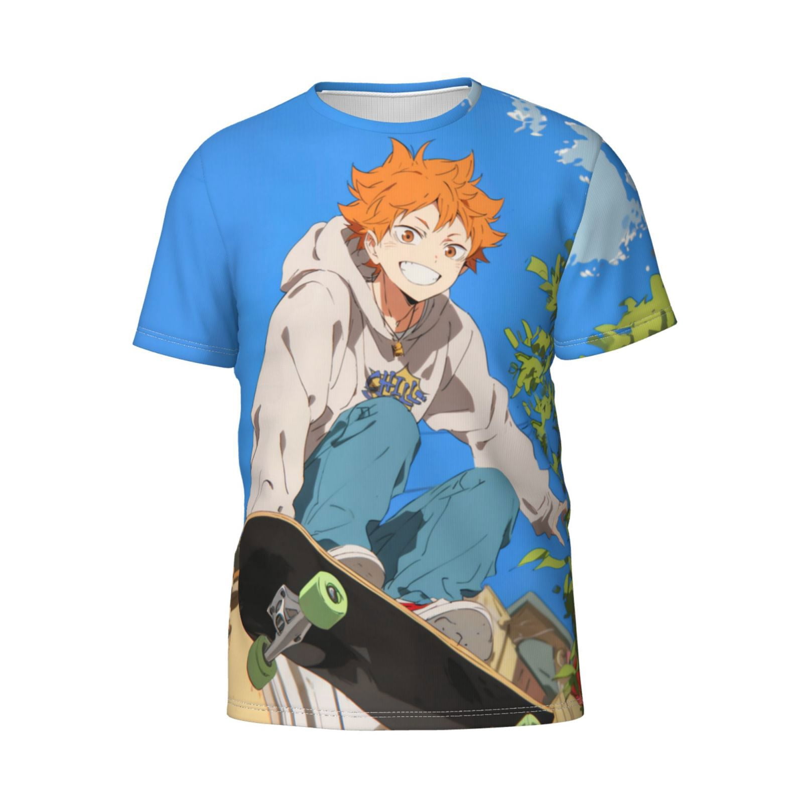 Anime 3d Graphic Mens Womens Short Sleeve Crew T-Shirt Haikyuu Hinata ...