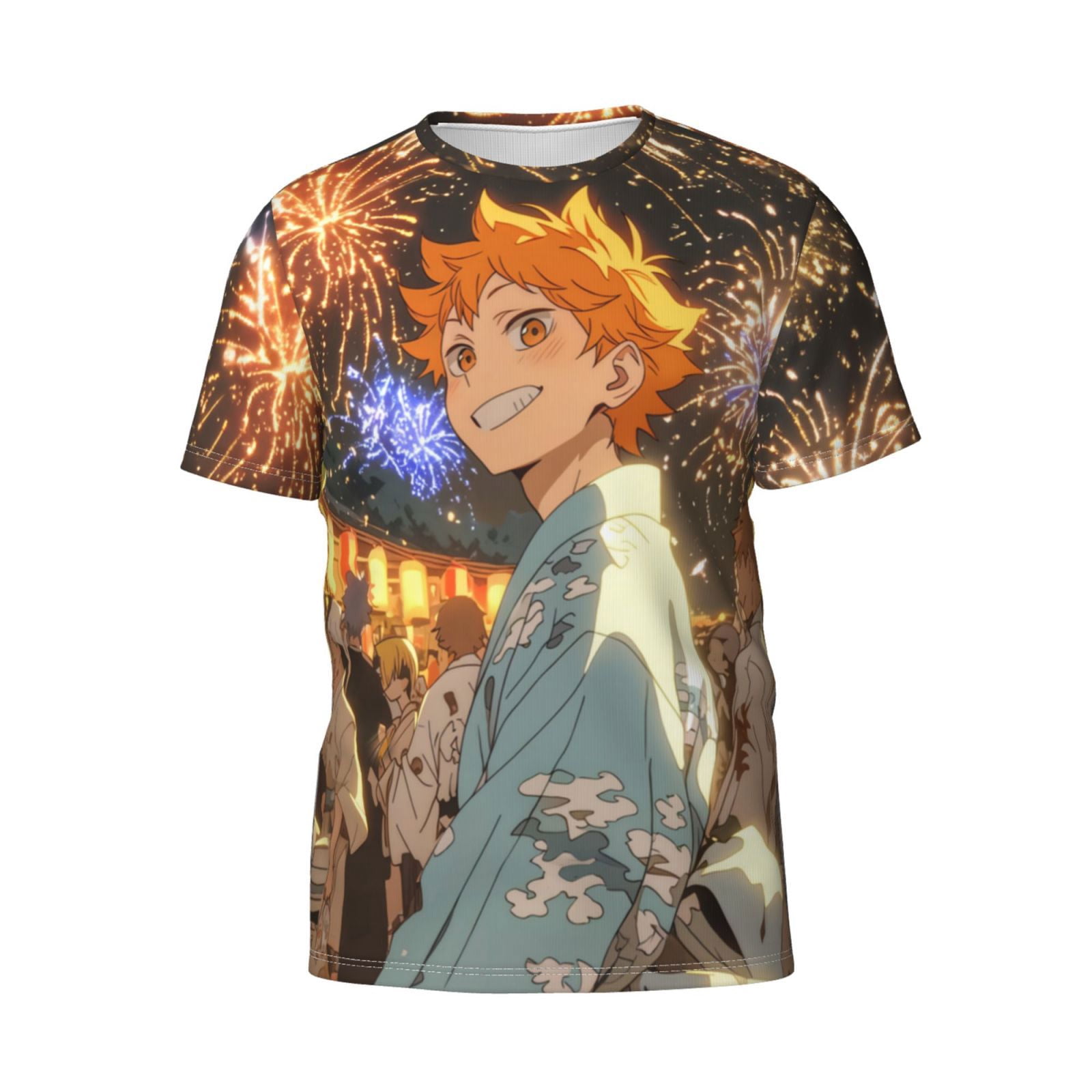 Anime 3d Graphic Mens Womens Short Sleeve Crew T-Shirt Haikyuu Hinata ...