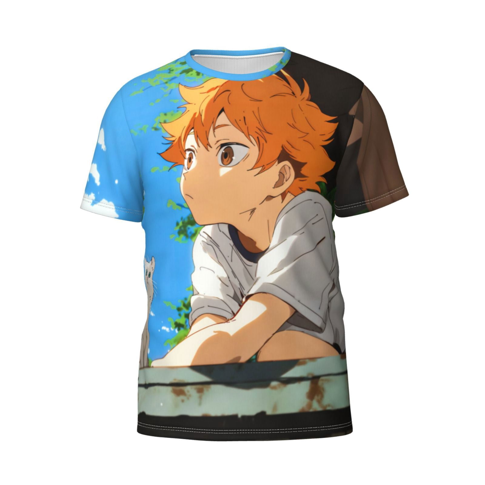 Anime 3d Graphic Mens Womens Short Sleeve Crew T-Shirt Haikyuu Hinata ...