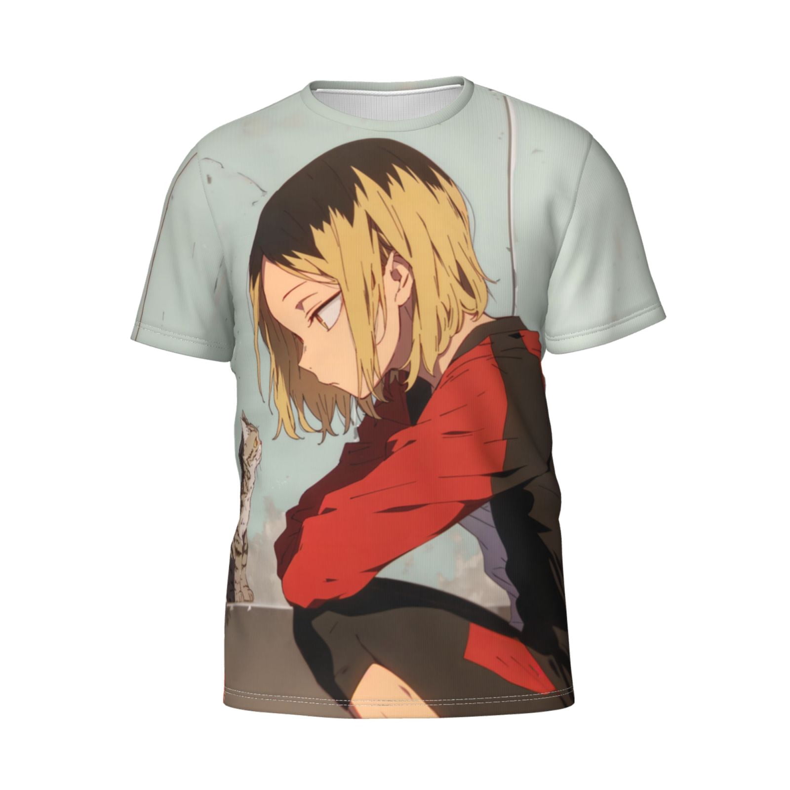 Anime 3d Graphic Mens Womens Short Sleeve Crew T-Shirt Haikyuu Kozume ...