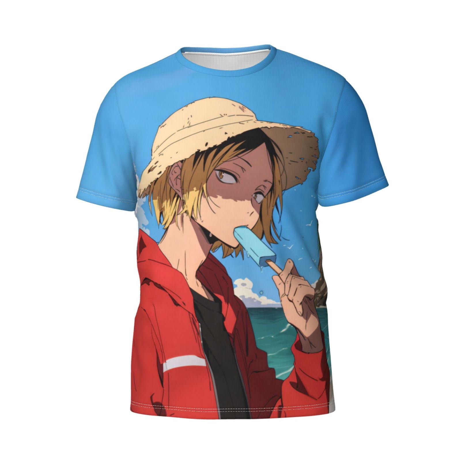 Anime 3d Graphic Mens Womens Short Sleeve Crew T-Shirt Haikyuu Kozume ...