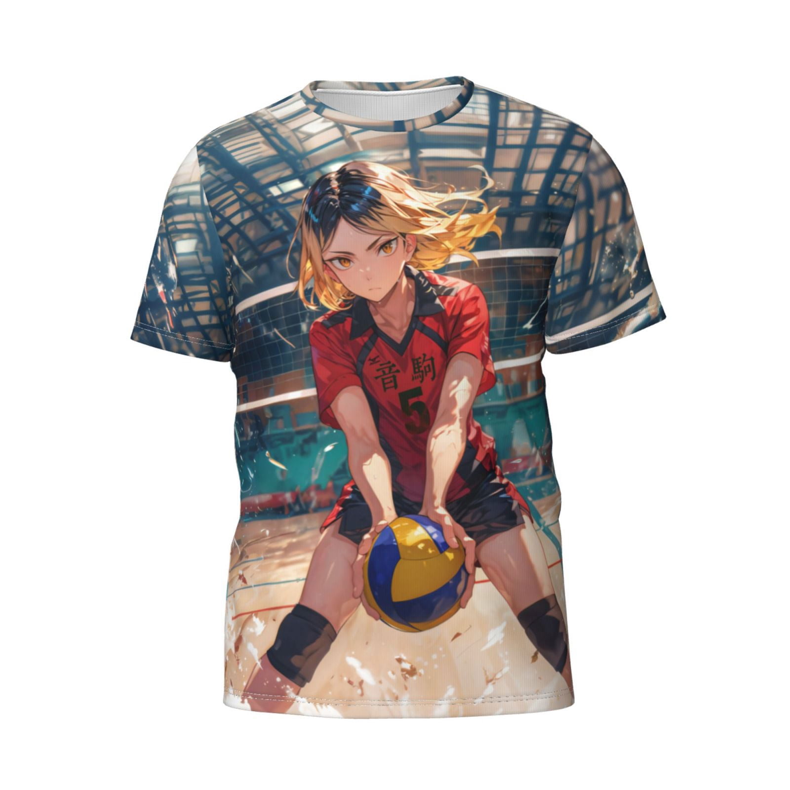 Anime 3d Graphic Mens Womens Short Sleeve Crew T-Shirt Haikyuu Kozume ...