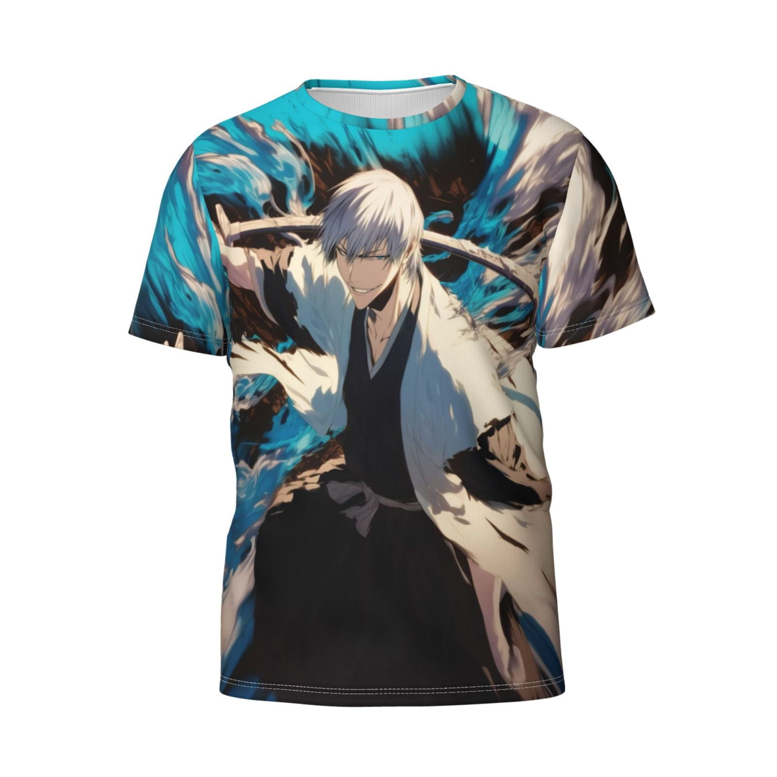 Anime 3d Graphic Mens Womens Short Sleeve Crew T-Shirt Ichimaru Gin ...