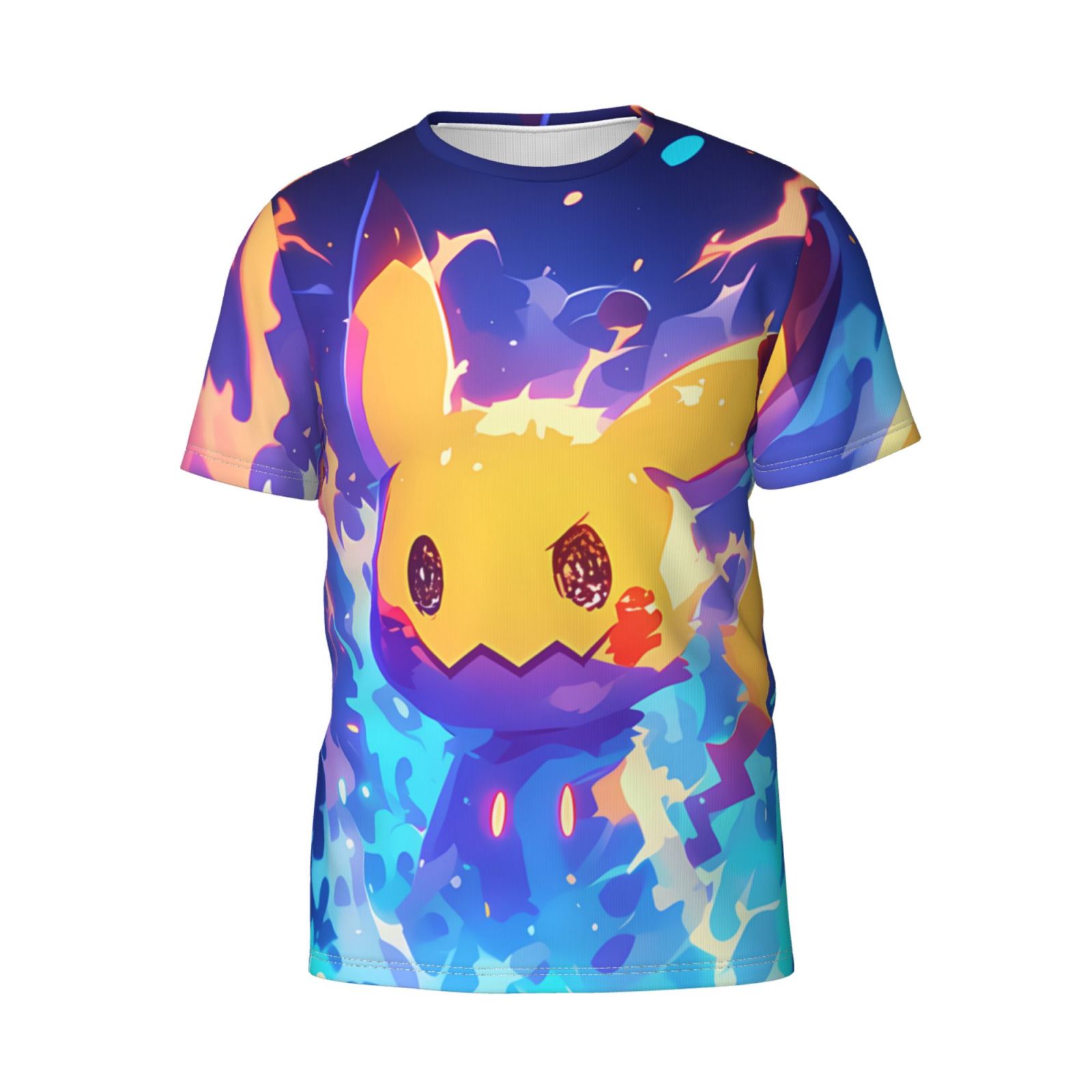 Anime 3d Graphic Mens Womens Short Sleeve Crew T-Shirt Mimikyu Novelty ...