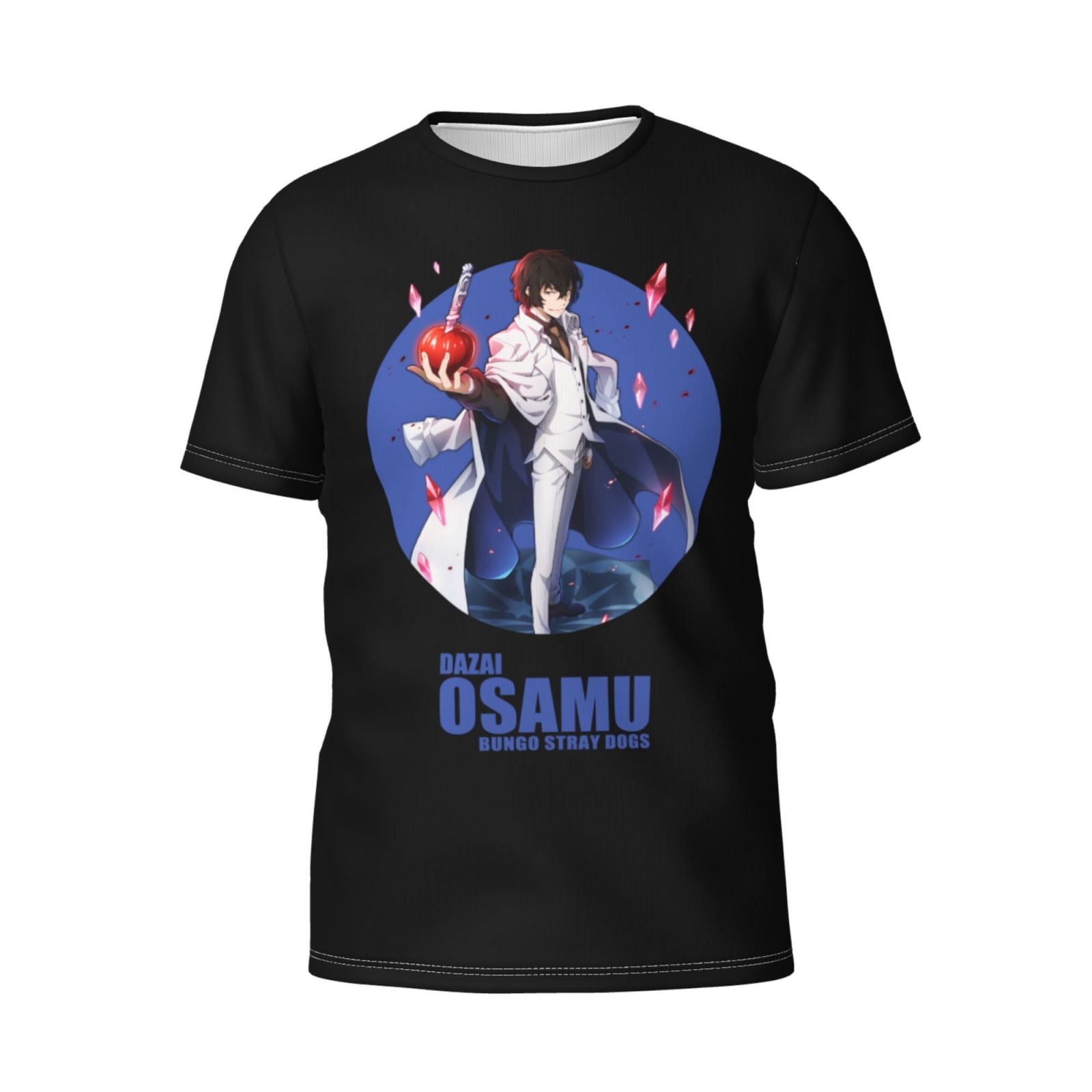 Anime 3d Graphic Mens Womens Short Sleeve Crew T-Shirt Osamu Dazai ...