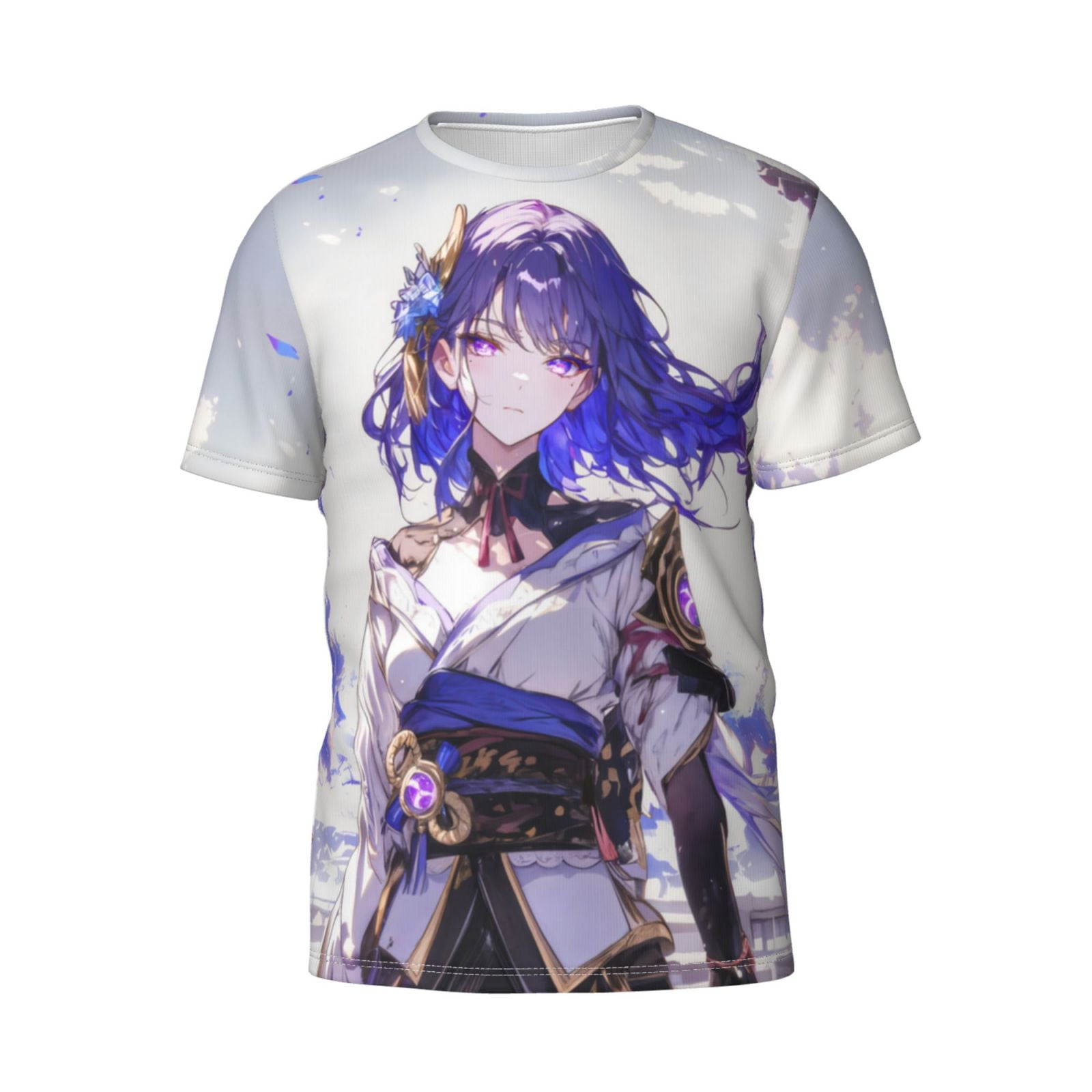 Anime 3d Graphic Mens Womens Short Sleeve Crew T-Shirt Raiden Shogun ...