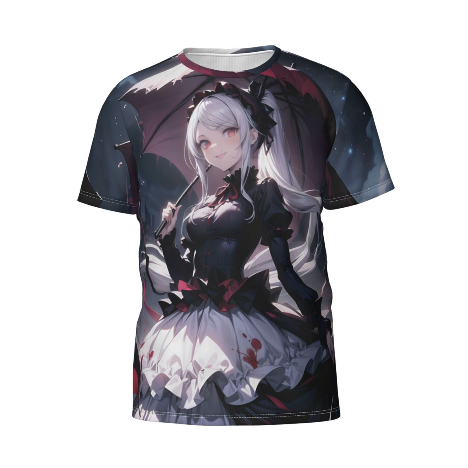 Anime 3d Graphic Mens Womens Short Sleeve Crew T-Shirt Shalltear ...