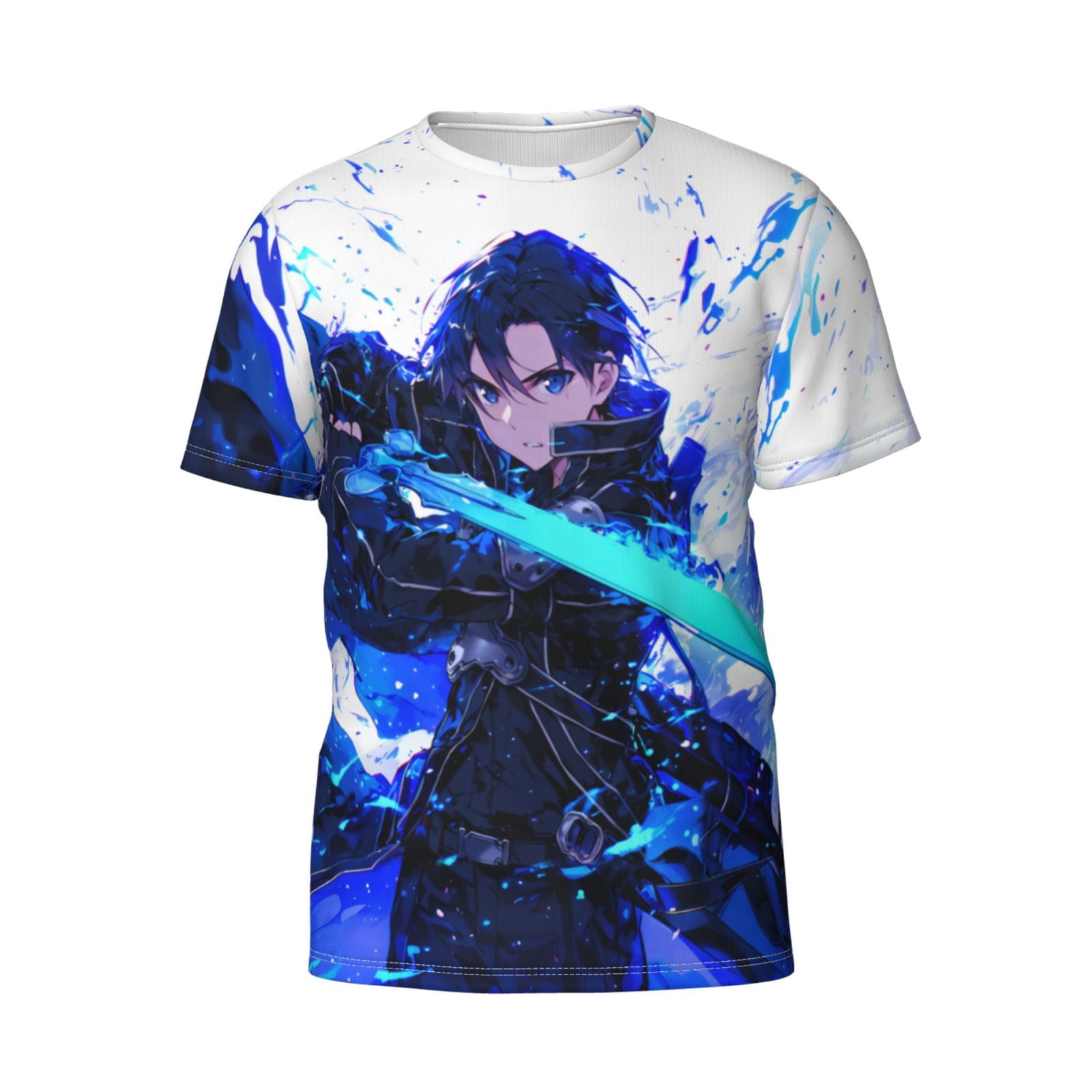 Anime 3d Graphic Mens Womens Short Sleeve Crew T-Shirt Sword Art Online ...