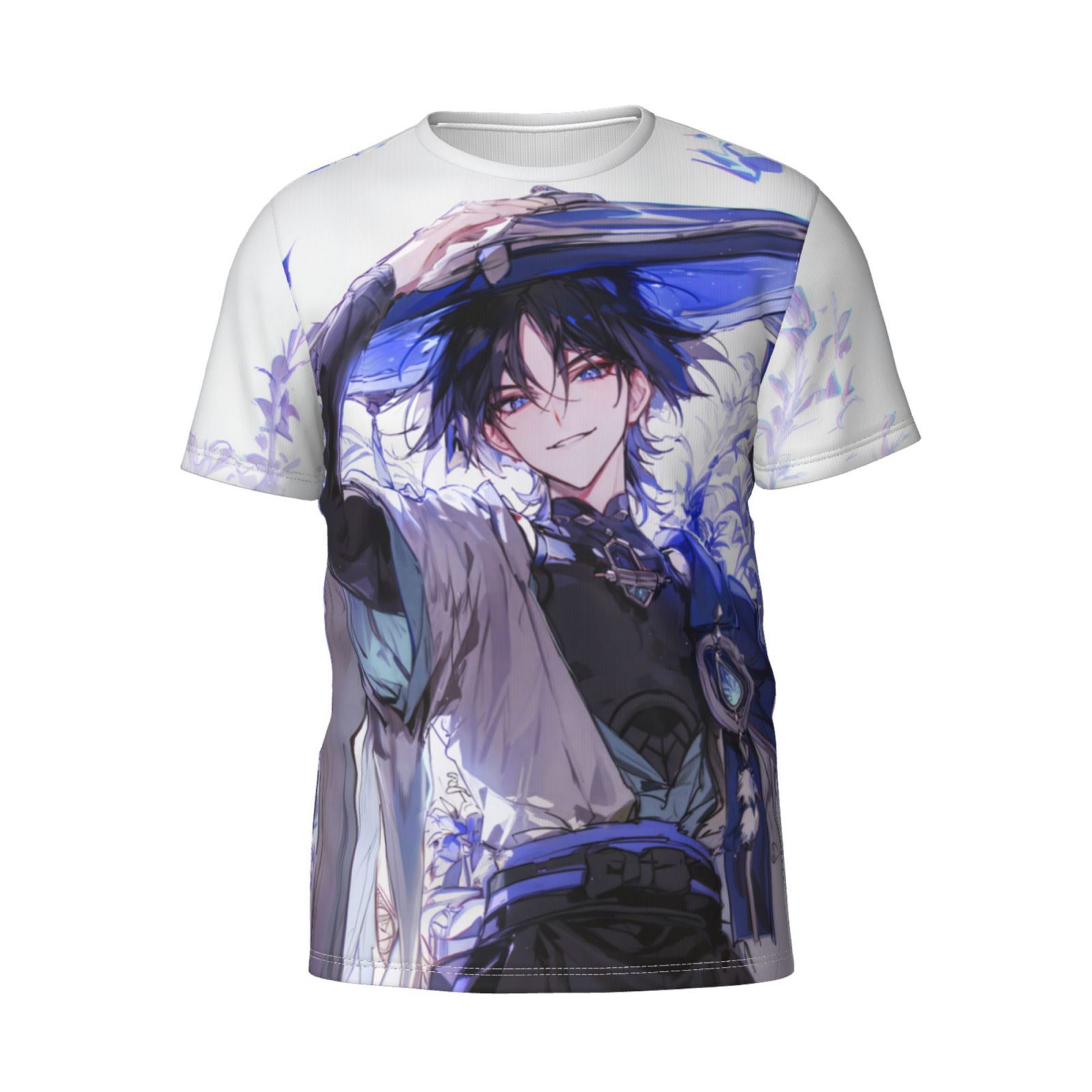 Anime 3d Graphic Mens Womens Short Sleeve Crew T-Shirt Wanderer Genshin ...