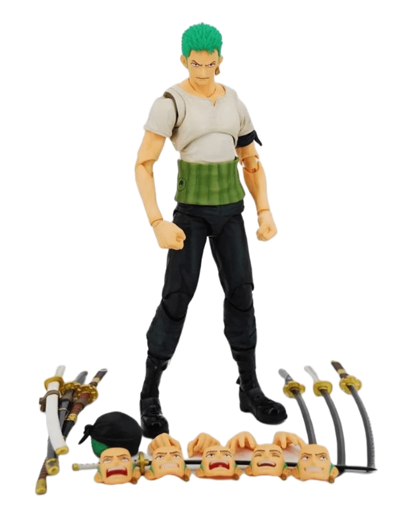 Anime Action Figure One-Piece Movable Joints Three Knife Flow Roronoa ...