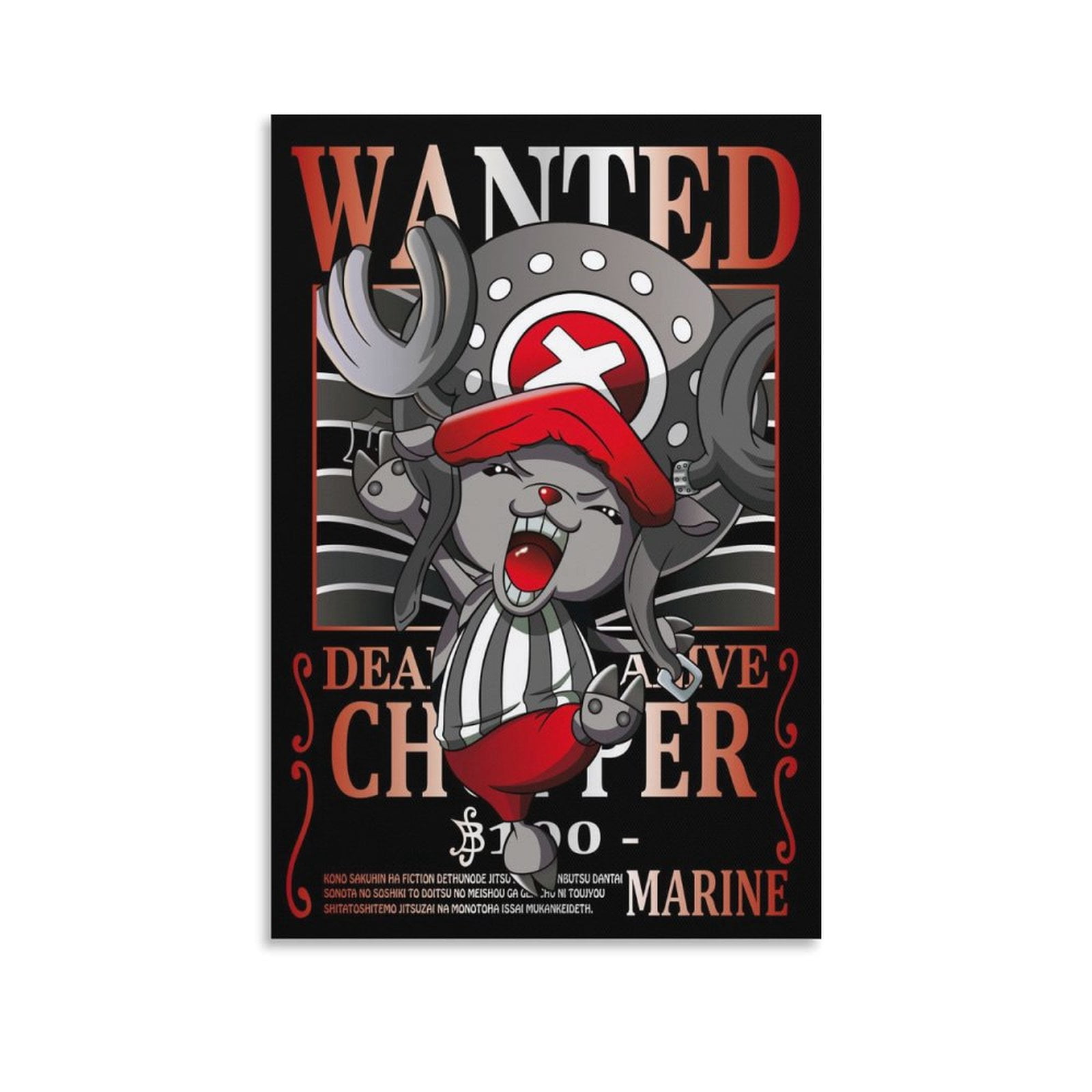 Anime Anime Wanted Poster Chopper 1 Wall Art Poster Gifts Bedroom ...