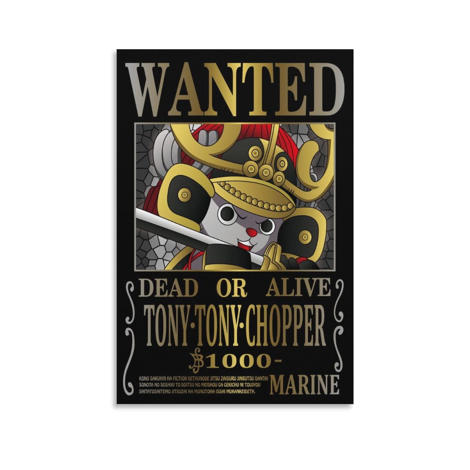 Anime Anime Wanted Poster Chopper Samurai Gifts Canvas Painting Poster ...