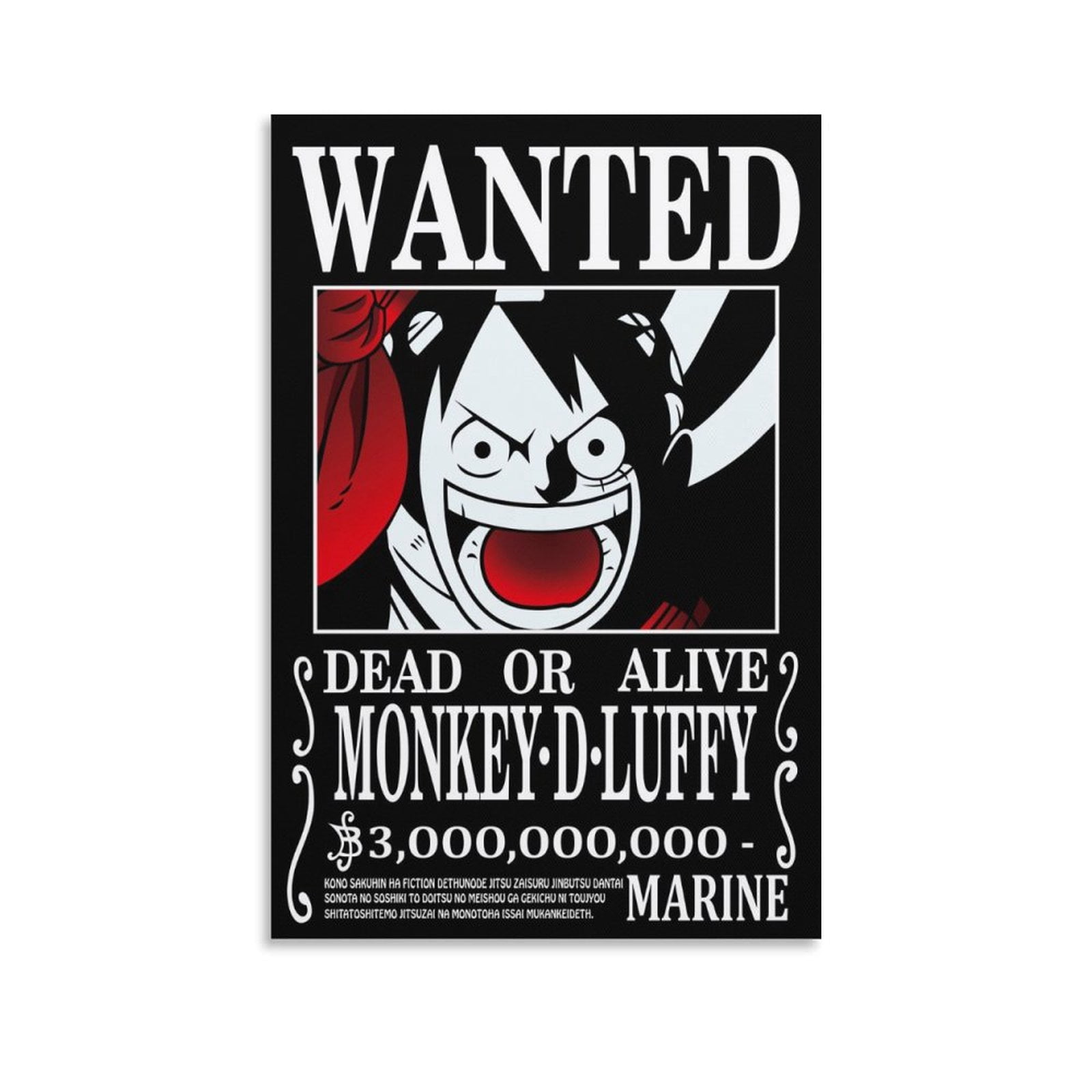 Anime Anime Wanted Poster Luffy 3 Poster Cool Artworks Painting Wall ...