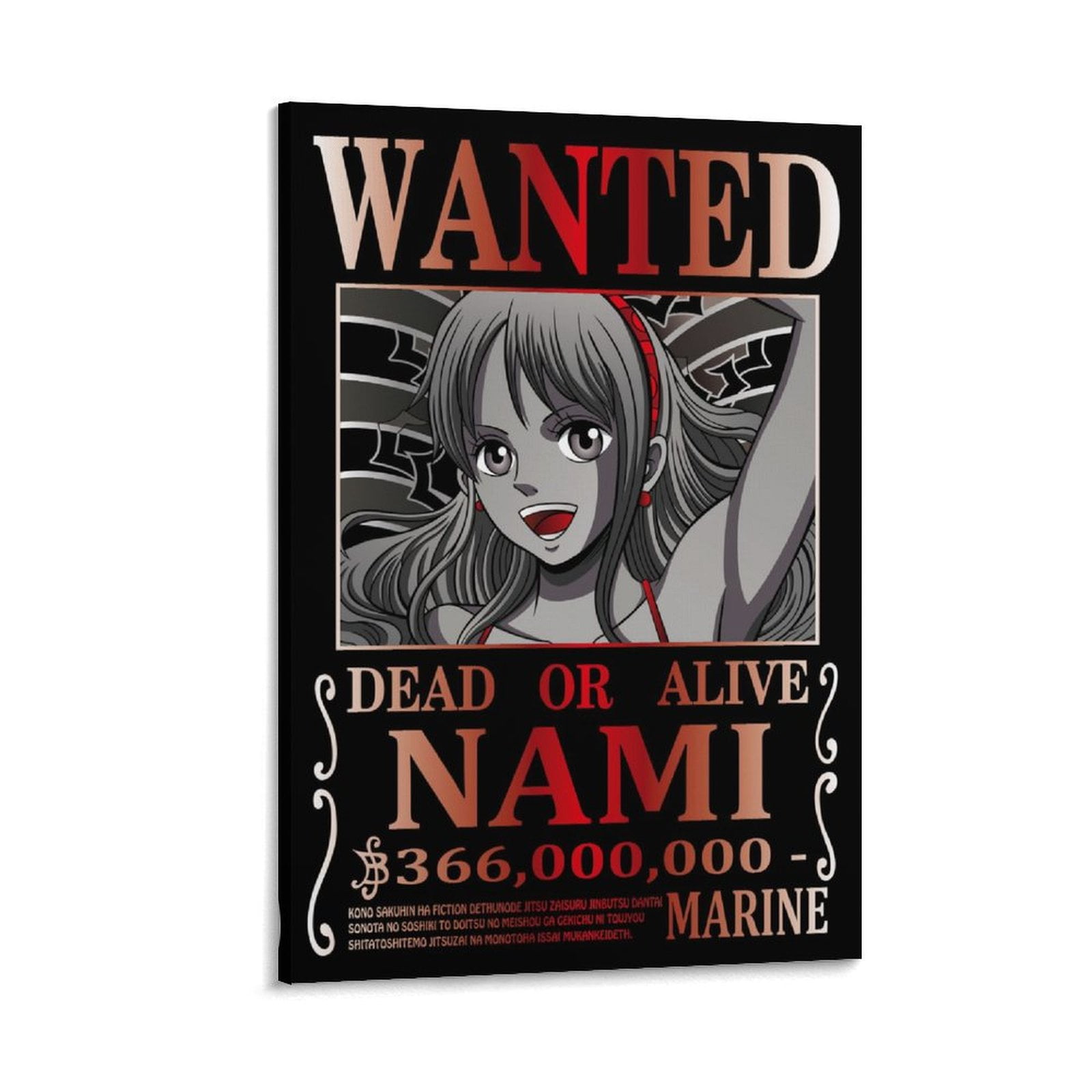 Anime Anime Wanted Poster Nami 1 Canvas Art Poster and Wall Art Picture ...