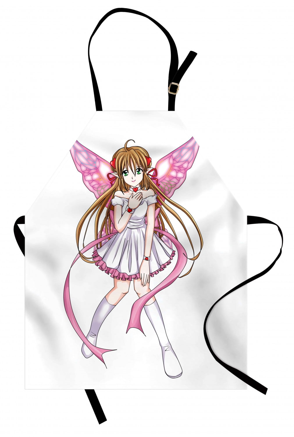 Anime Apron Cartoon Illustration of a Pixie Character with Hearts and ...