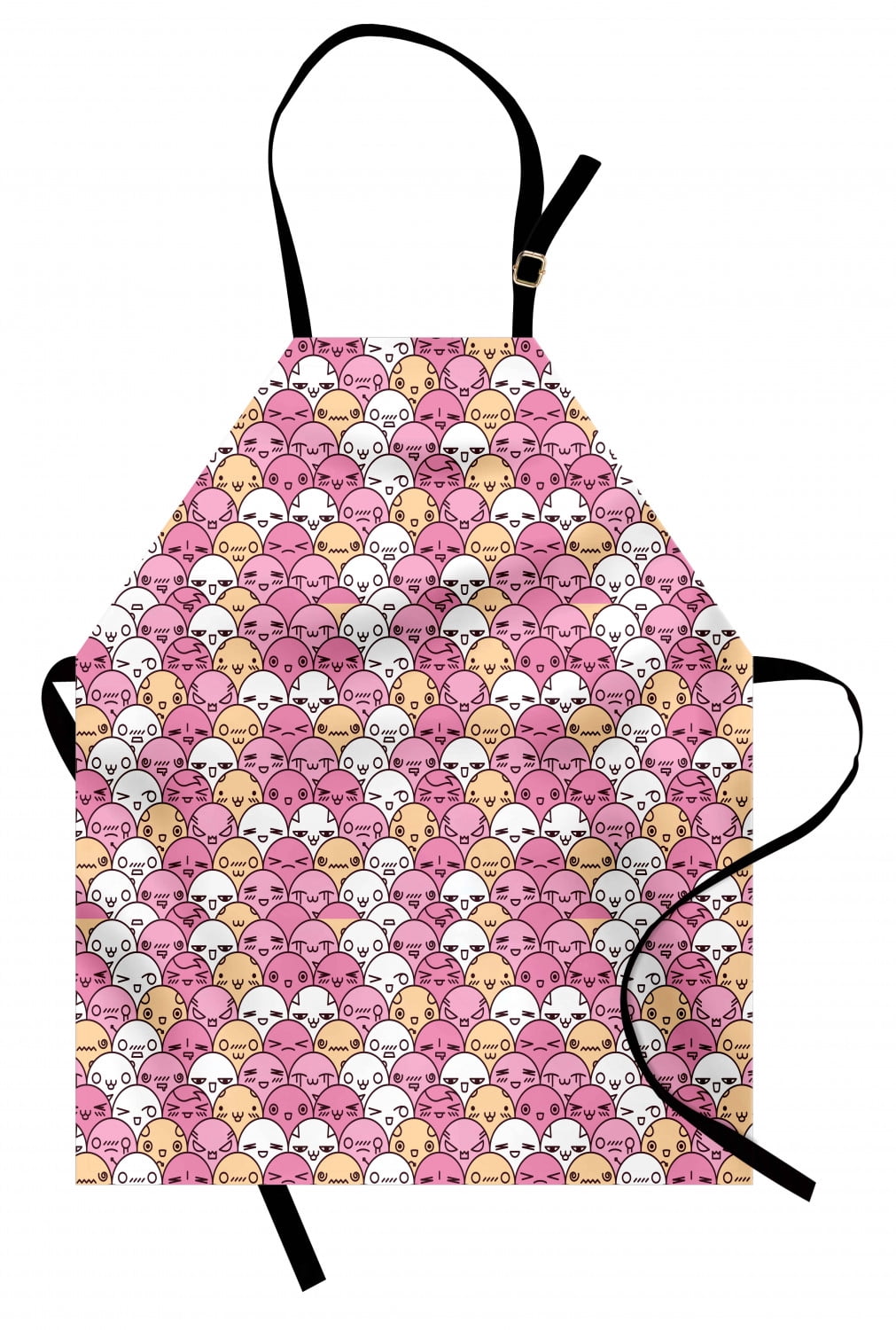 Anime Apron Pattern with Funny Kawaii Faces Showing Various Different ...