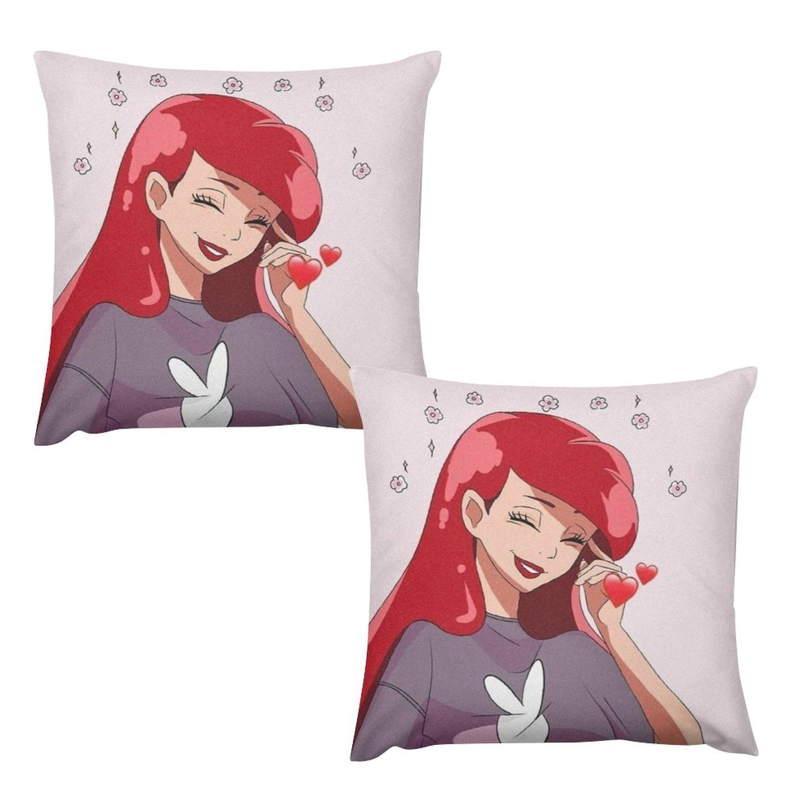 Anime Ariel Pillow Covers 26 "x26 " Decorative Pillow Case Square ...