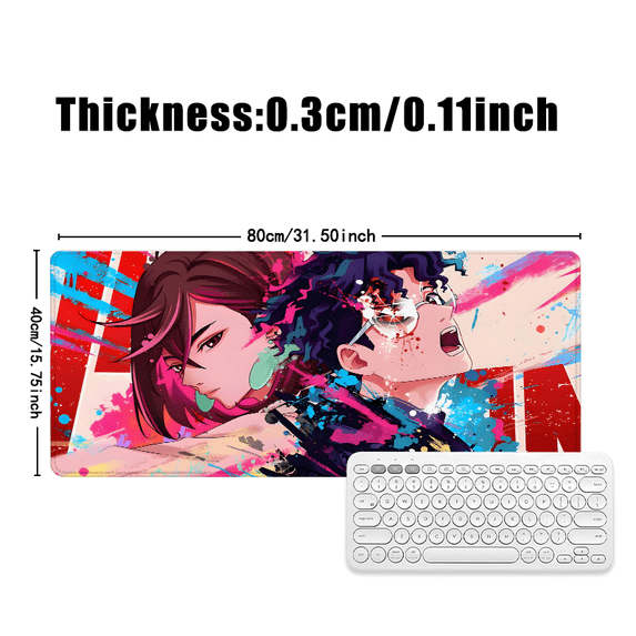 Anime Art Mouse Pad 31.5 x 11.82 inches Rubber Surface with Colorful ...