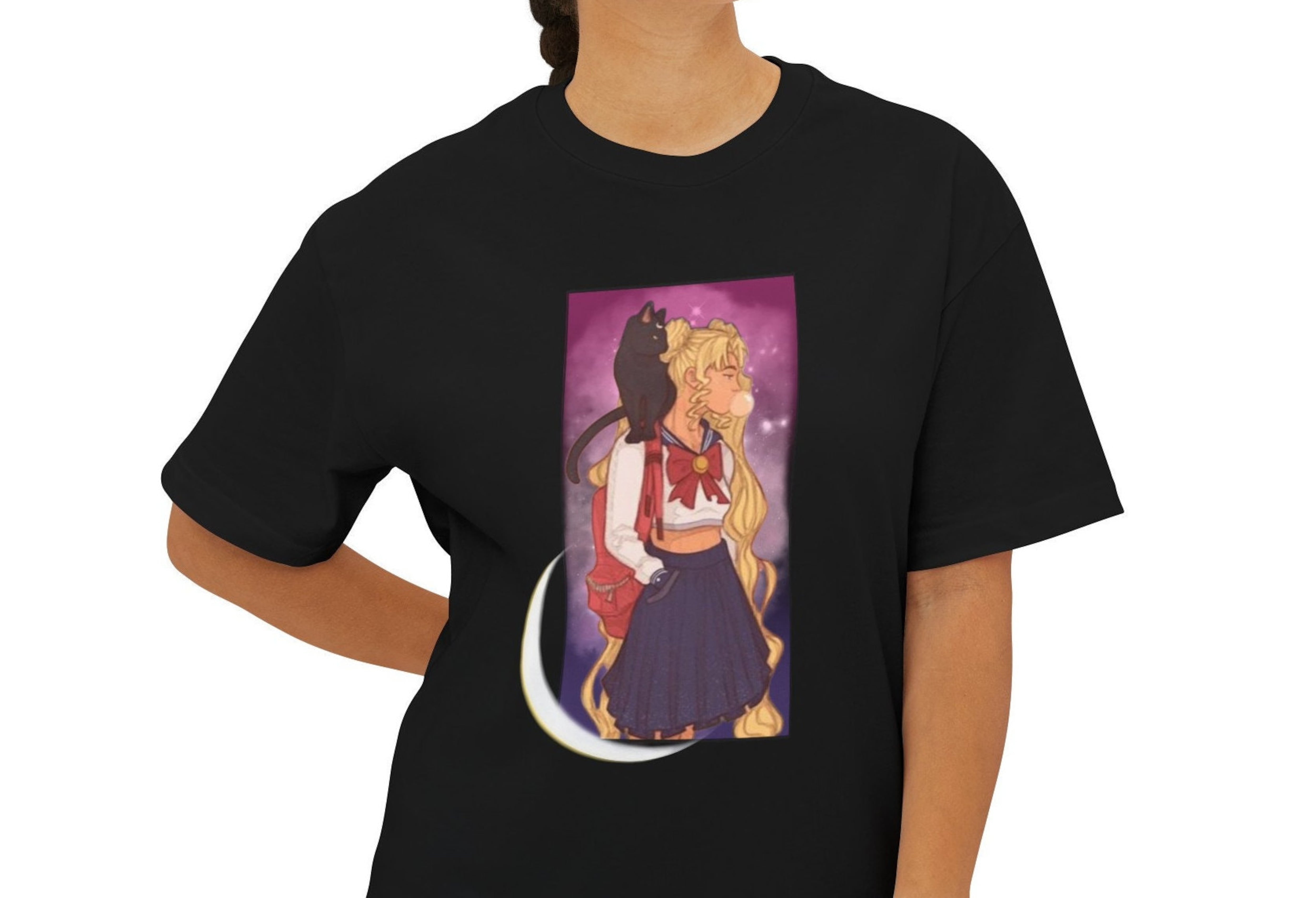 Anime Art Superhero Unisex Oversized Boxy Tee Shirt - Walmart.com