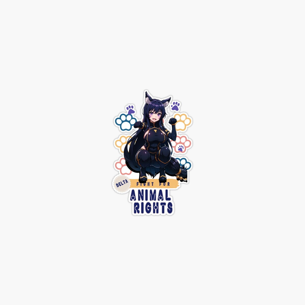 Anime Arth - Delta - The Eminence In Shadow - Animal Rights Sticker ...