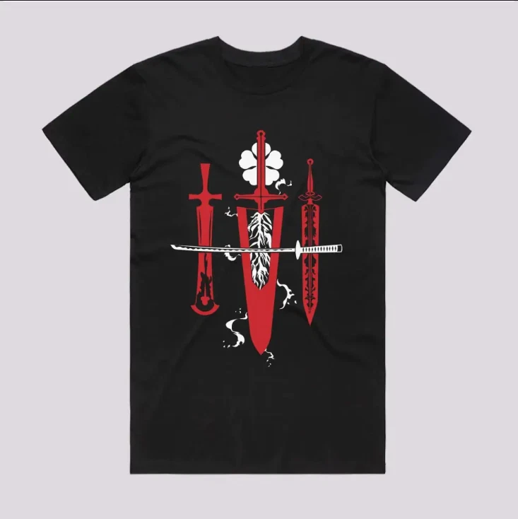 Anime Asta Demon Swords Japanese Style Black T-Shirt Size S-5XL ...