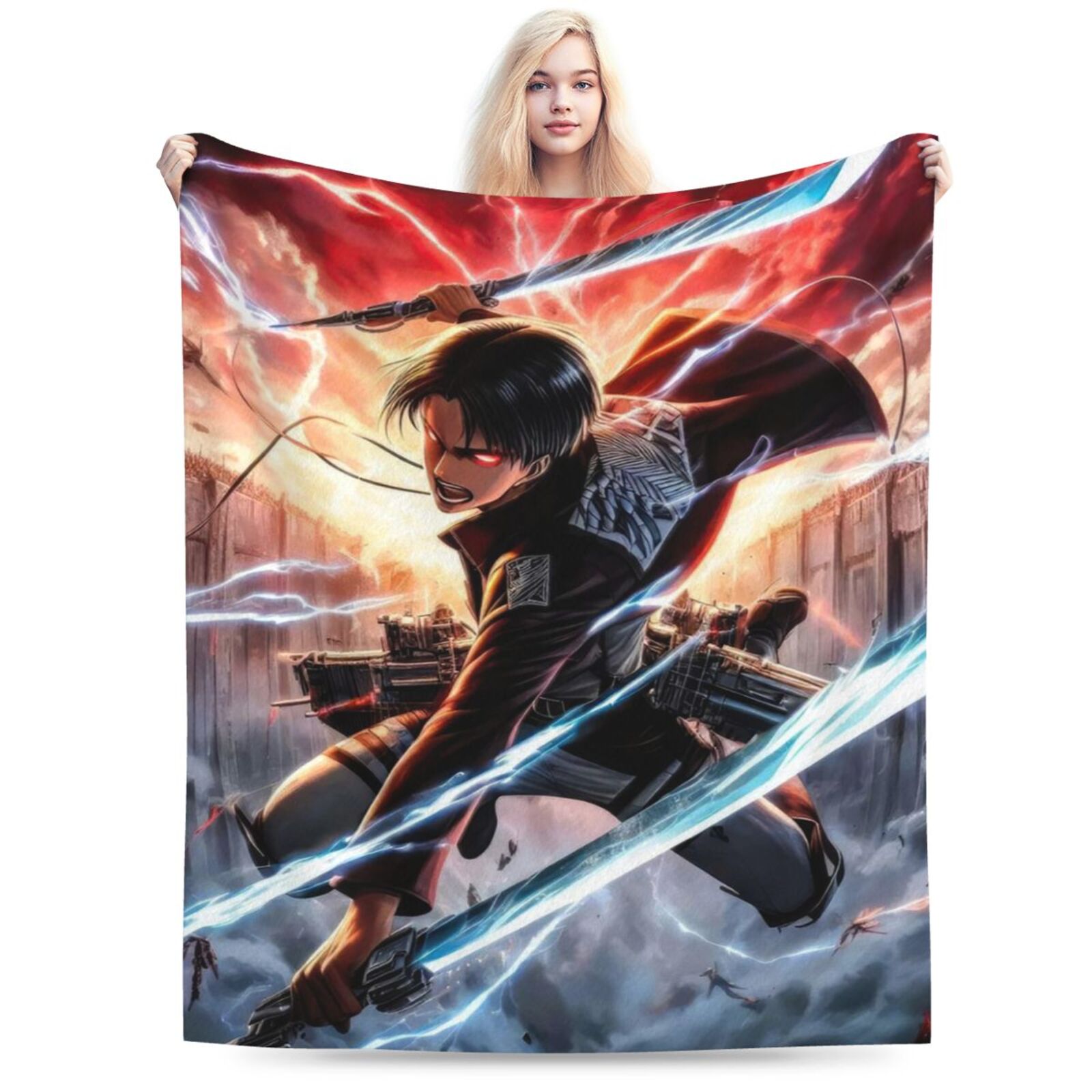 Anime Attack On Titan Blanket Cartoon Decorative Throw Blanket Soft ...