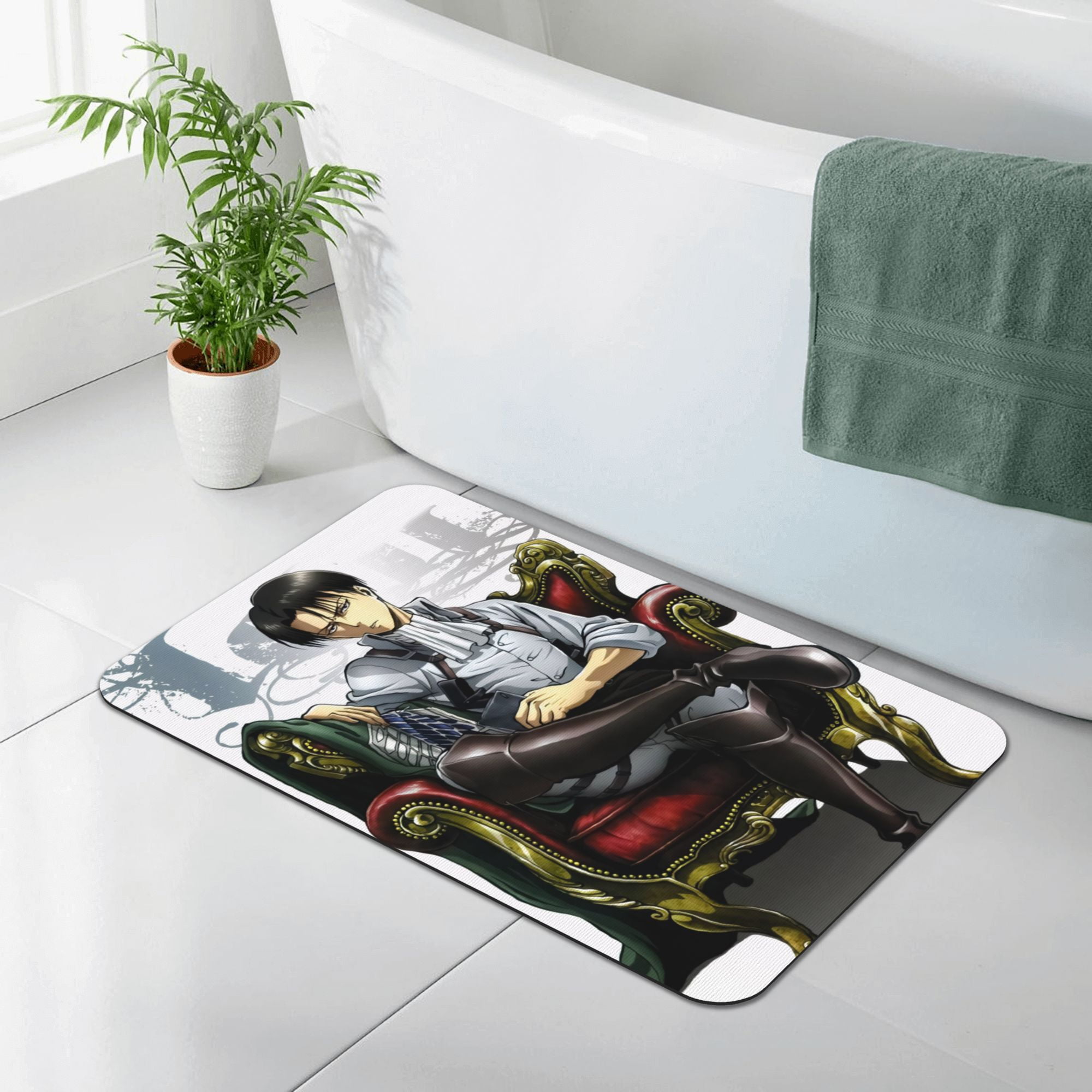 Anime Attack On Titan Levi Ackerman Bath Mat Diatomaceous Earth Shower ...