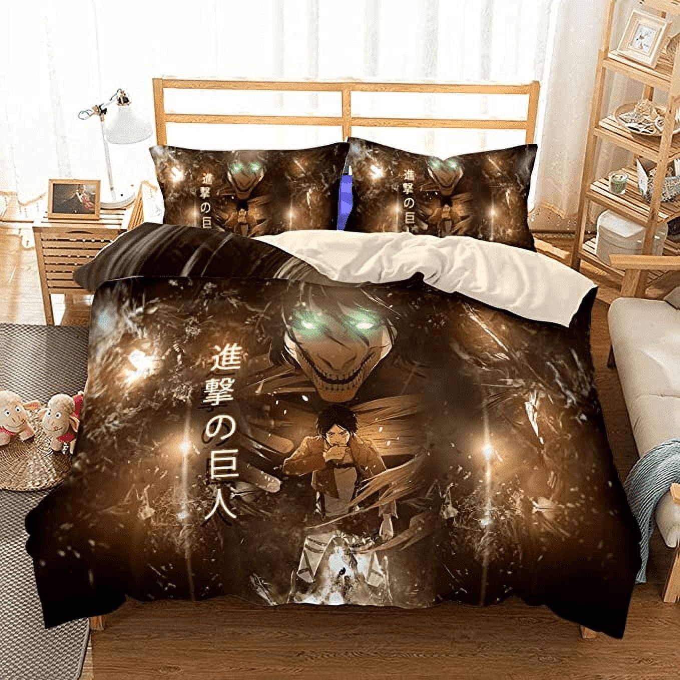 Anime Attack on Titan Bedding Bed Set 3D Print Lightweight Action ...