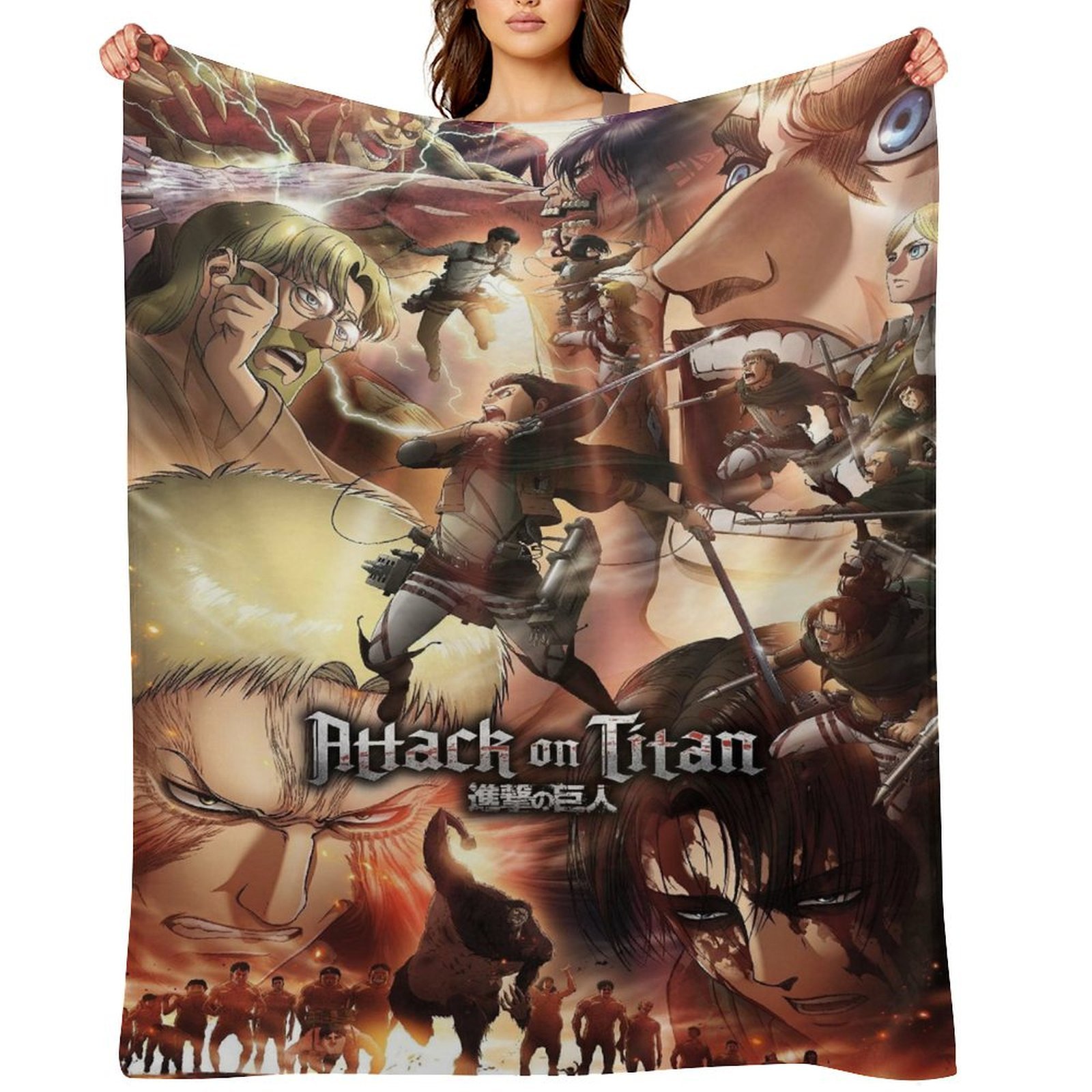 Anime Attack on Titan Flannel Blanket, Ultra Soft Warm Throw ...