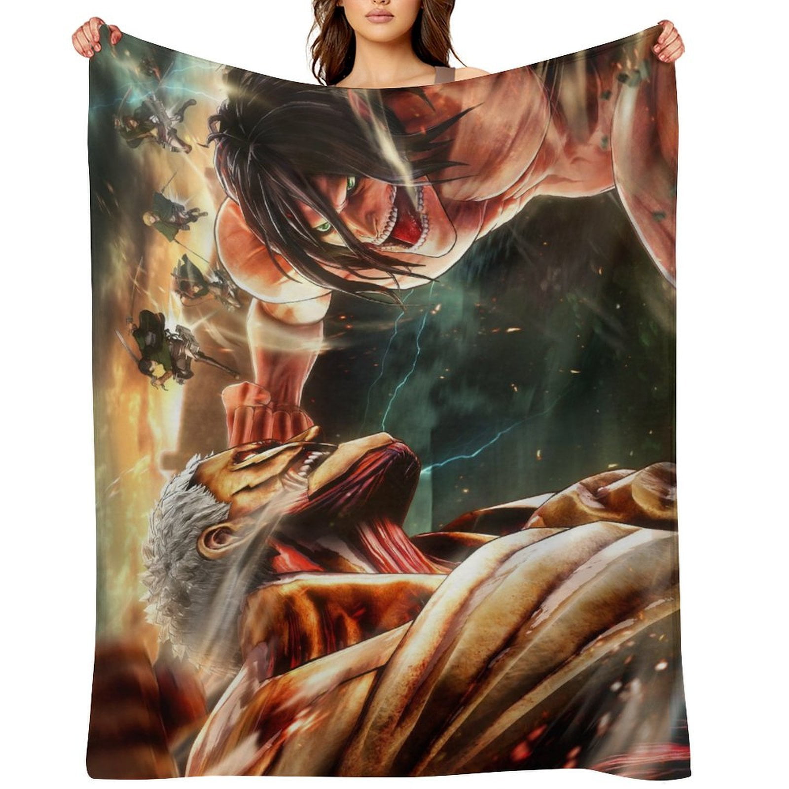 Anime Attack on Titan Flannel Blanket, Ultra Soft Warm Throw ...