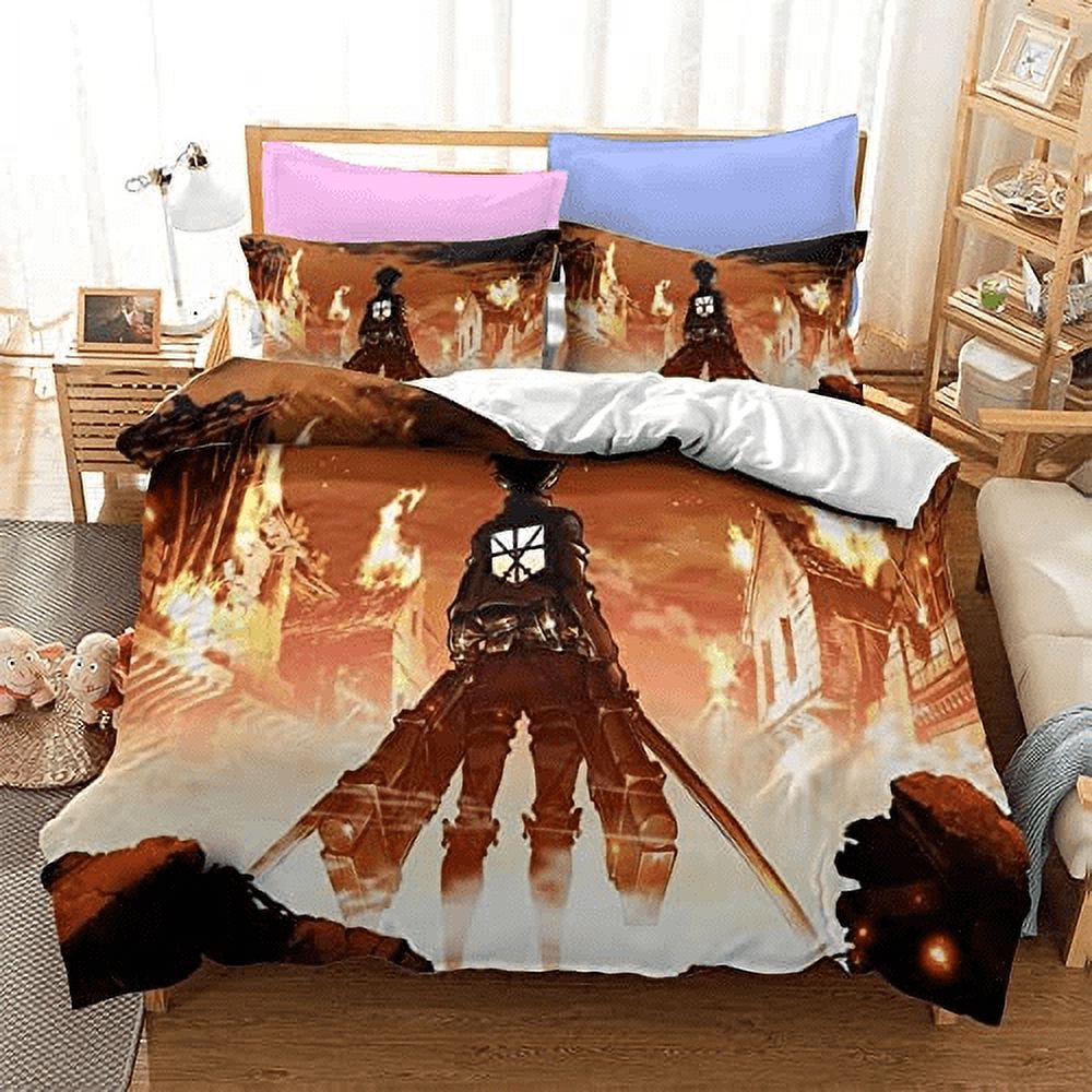 Anime Attack on Titan Quilt Bedding Sets 3D Printed Lightweight Action ...