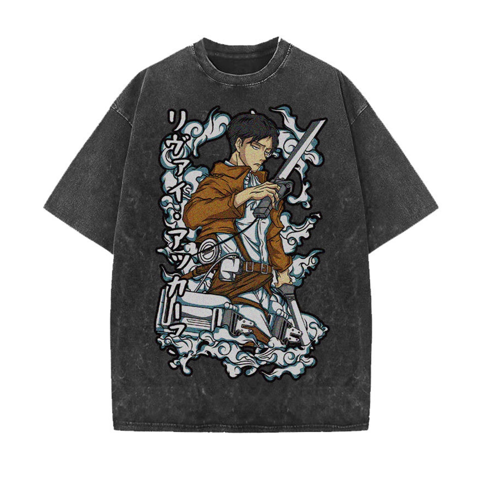 Anime Attack on Titan T-shirt Eren Yeager T-shirt Vintage Harajuku ...