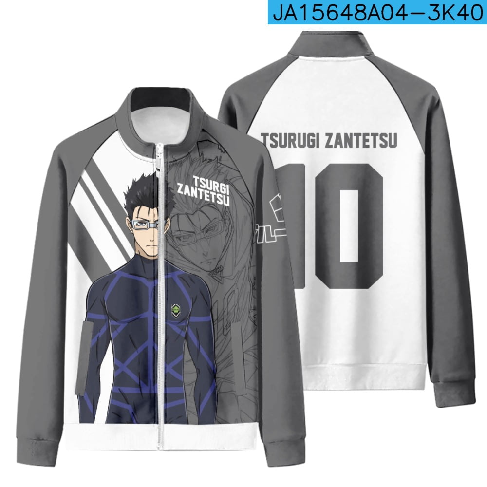 Anime BLUE LOCK Role Uniform Stand-up Neck Zipper Sweatshirt Sweater ...