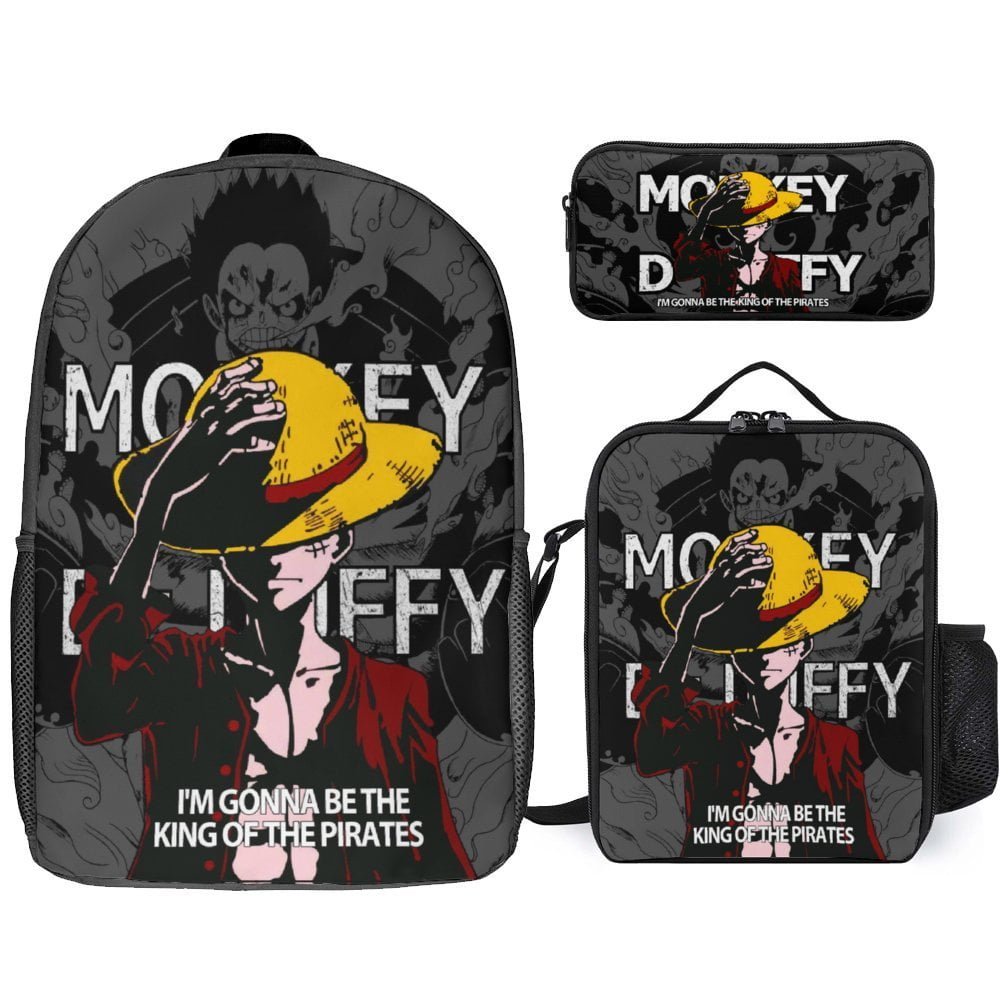 Anime Backpack Set with Lunch Bag and Pencil Case – 3 Piece Lightweight ...