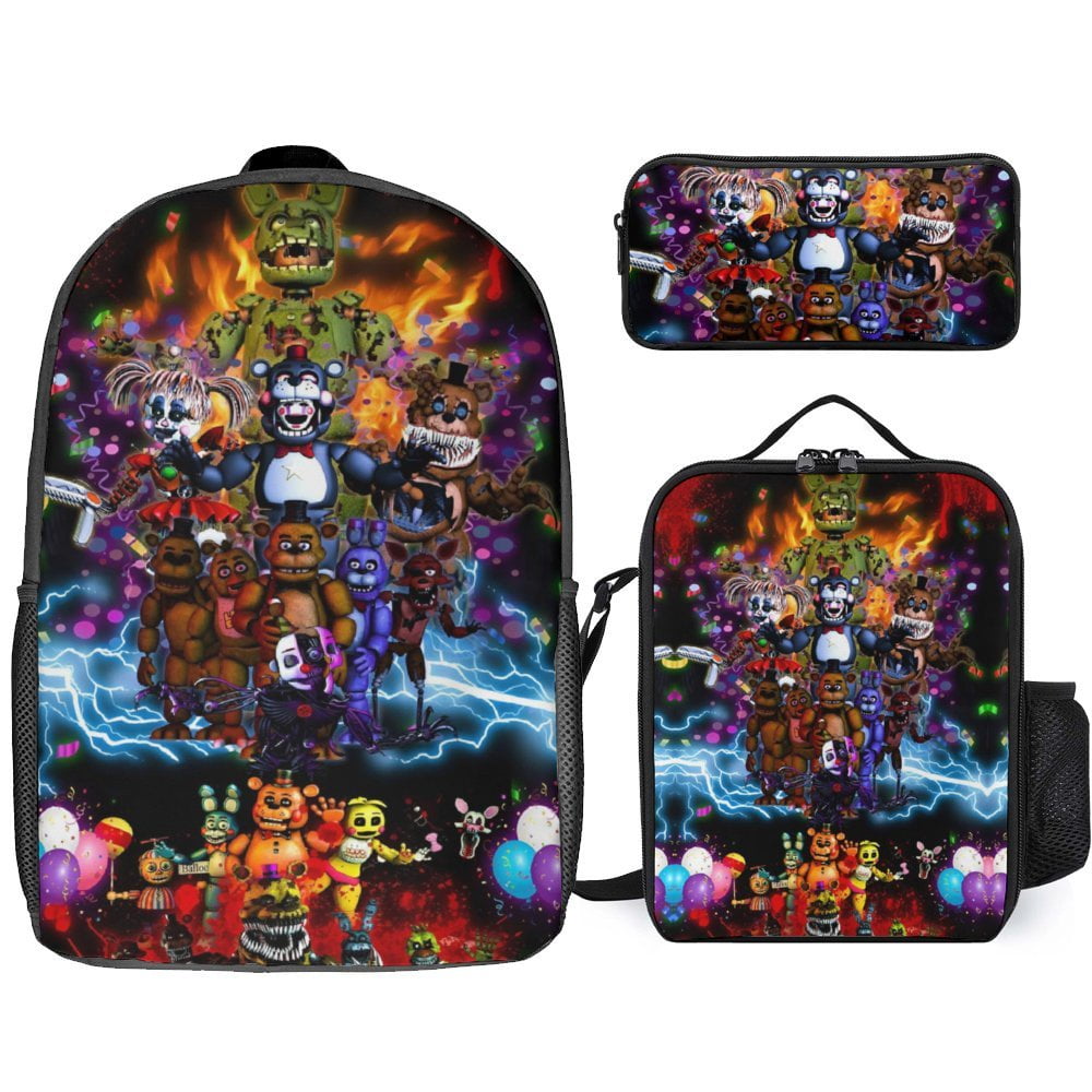 Anime Backpack Set with Lunch Bag and Pencil Case – 3 Piece Lightweight ...