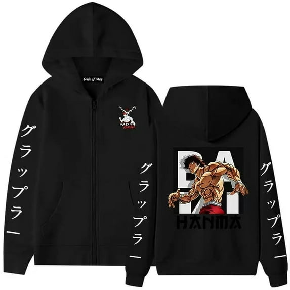 Anime Baki Hanma Yujiro ZipUp Hoodie Sweatshirt Men Hip Hop Street ...