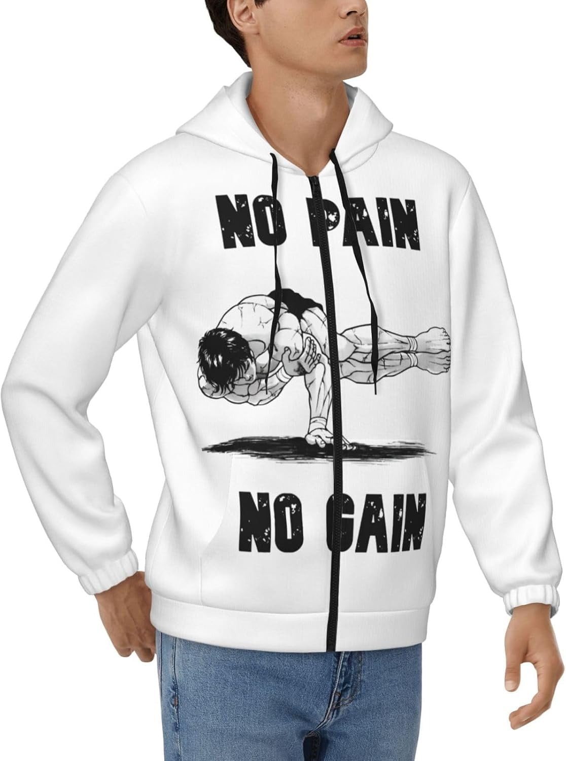 Anime Baki the Grappler Baki Hanma Hoodie Men's Zip Pullover Hooded ...