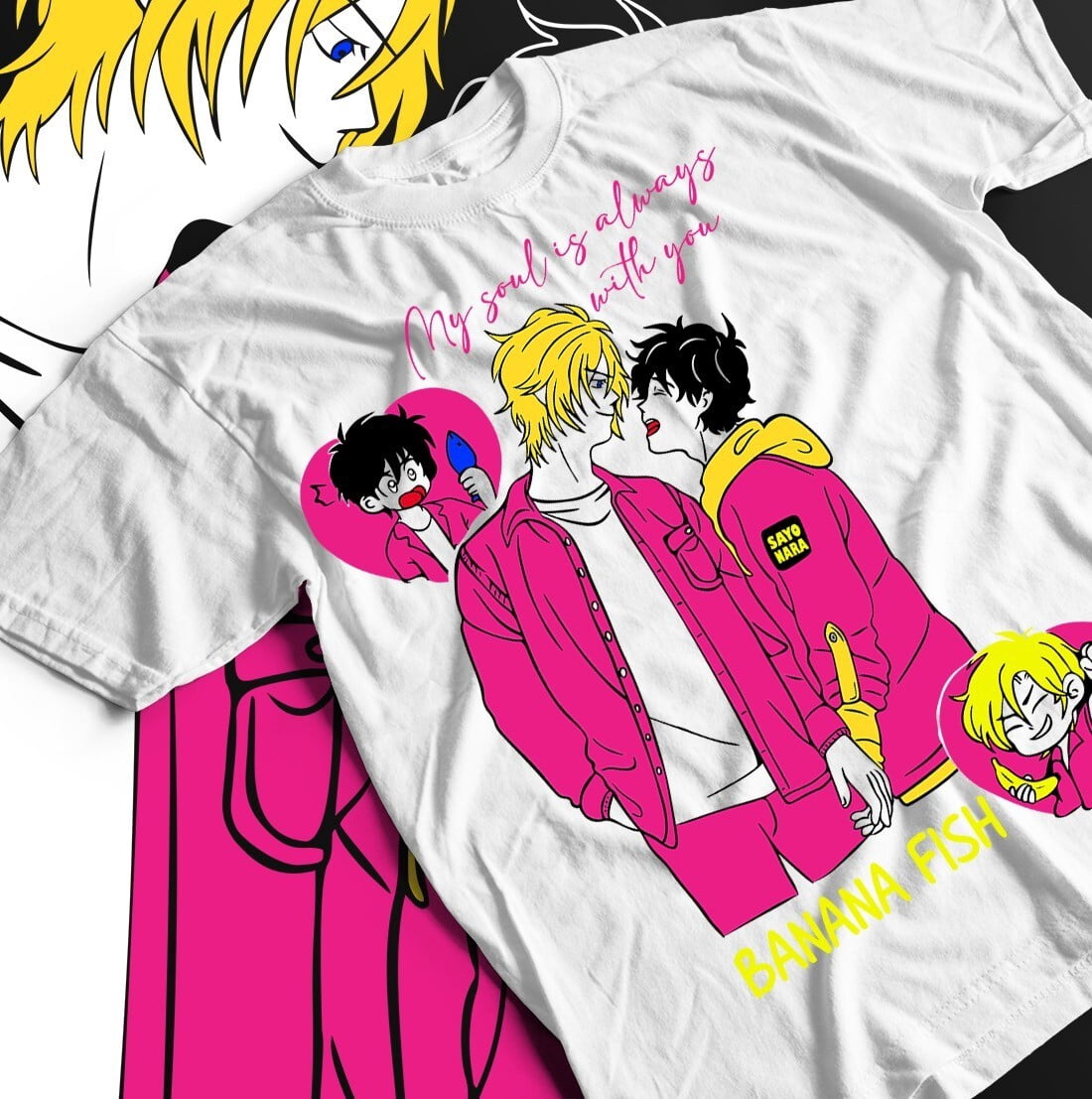 Anime Banana Fish Unisex Tee - Ash Lynx Eiji Card Kawaii T-shirt, Manga ...
