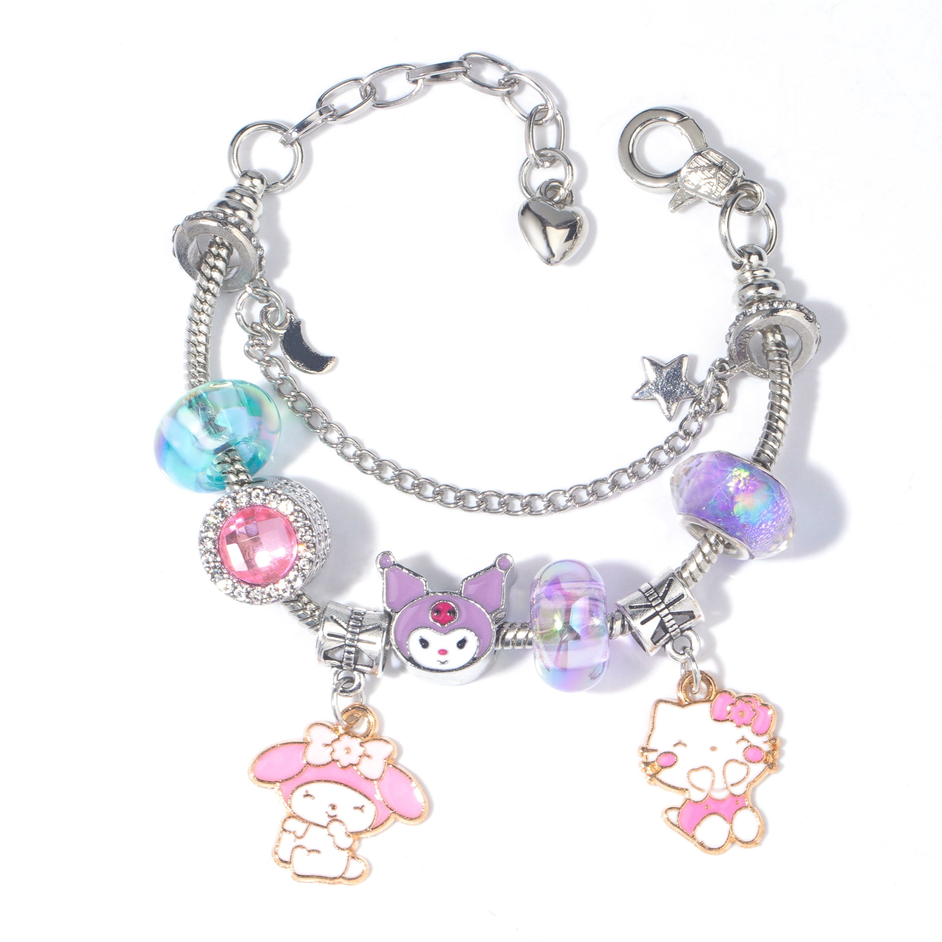 Anime Bangle Bracelet for Women - Cute Pink Sparkly Bracelet with ...