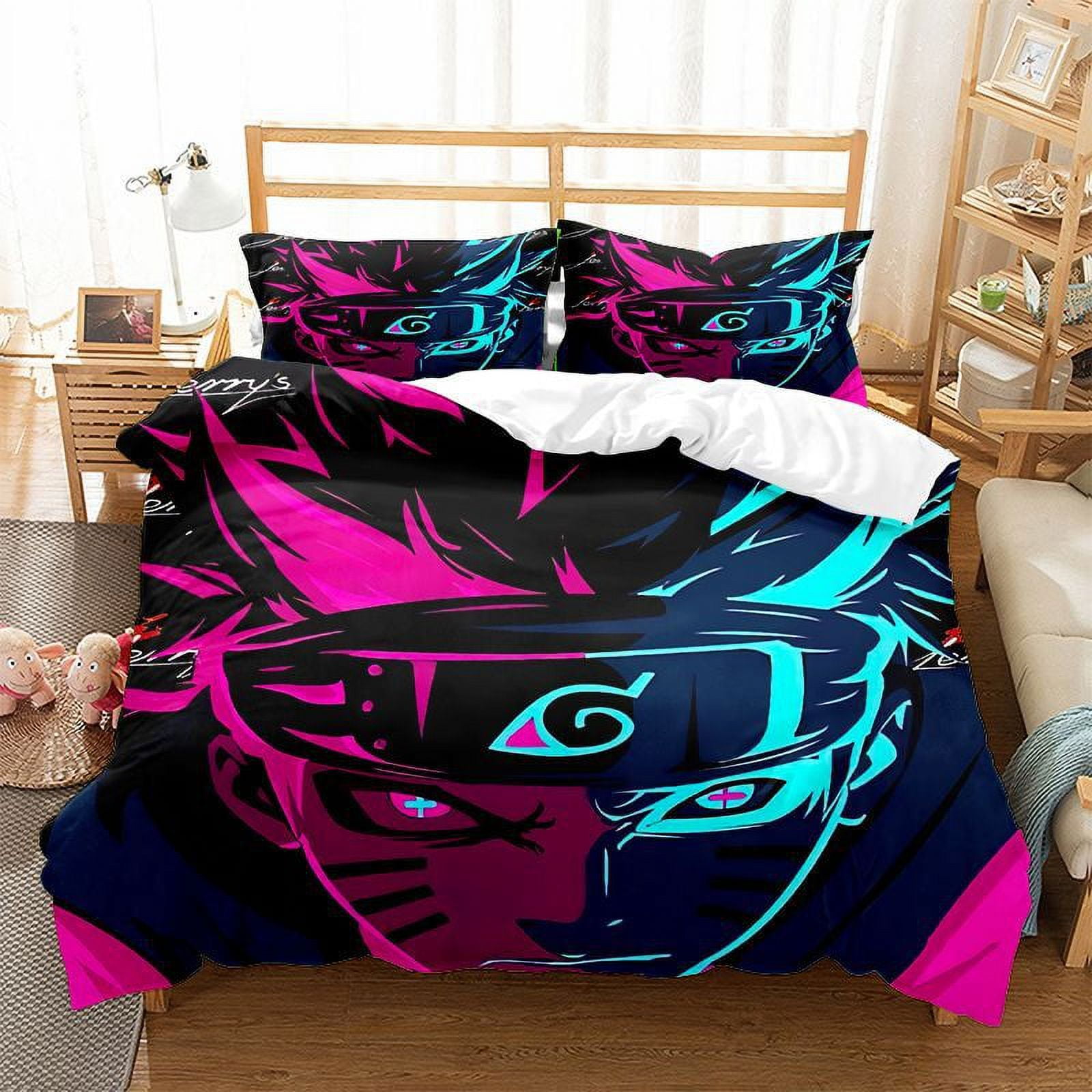 Anime Bed Duvet Cover Set, Akatsuki Soft Microfiber Anime Bedding Set ...